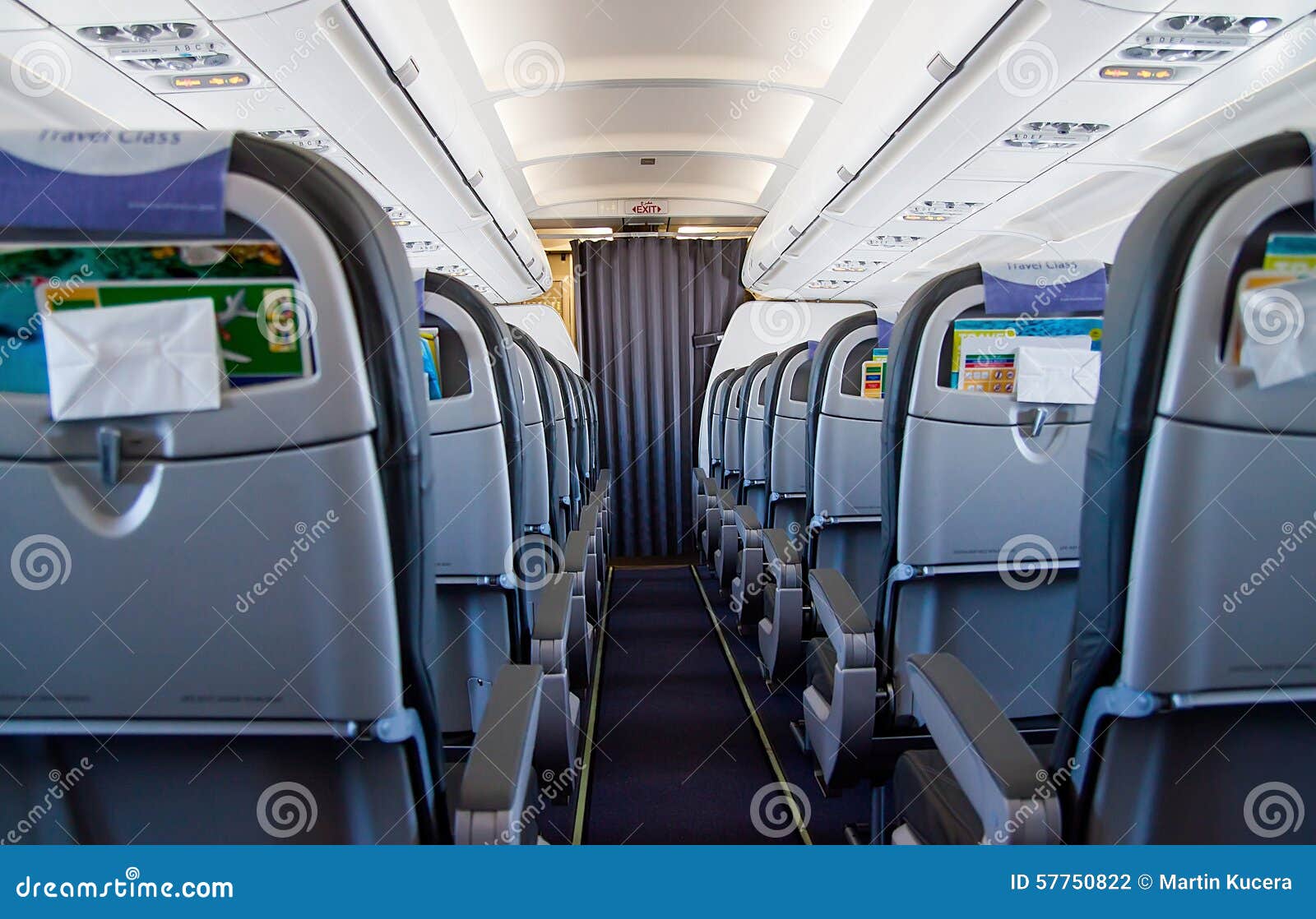 Interior Inside of the Plane without Passengers Stock Photo - Image of ...