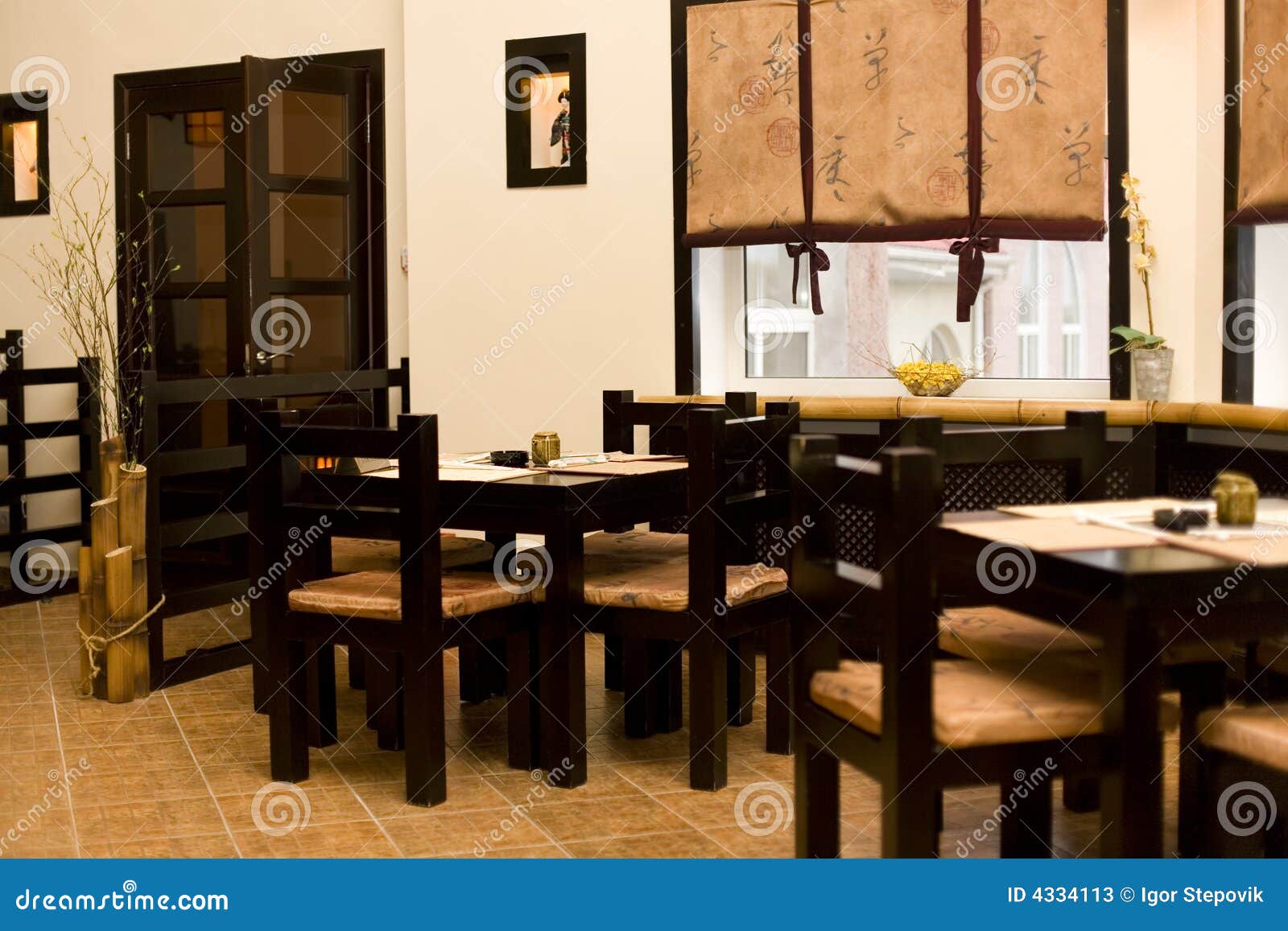 Interior of Japanese Restaurant, Sushi Bar Stock Image - Image of ...