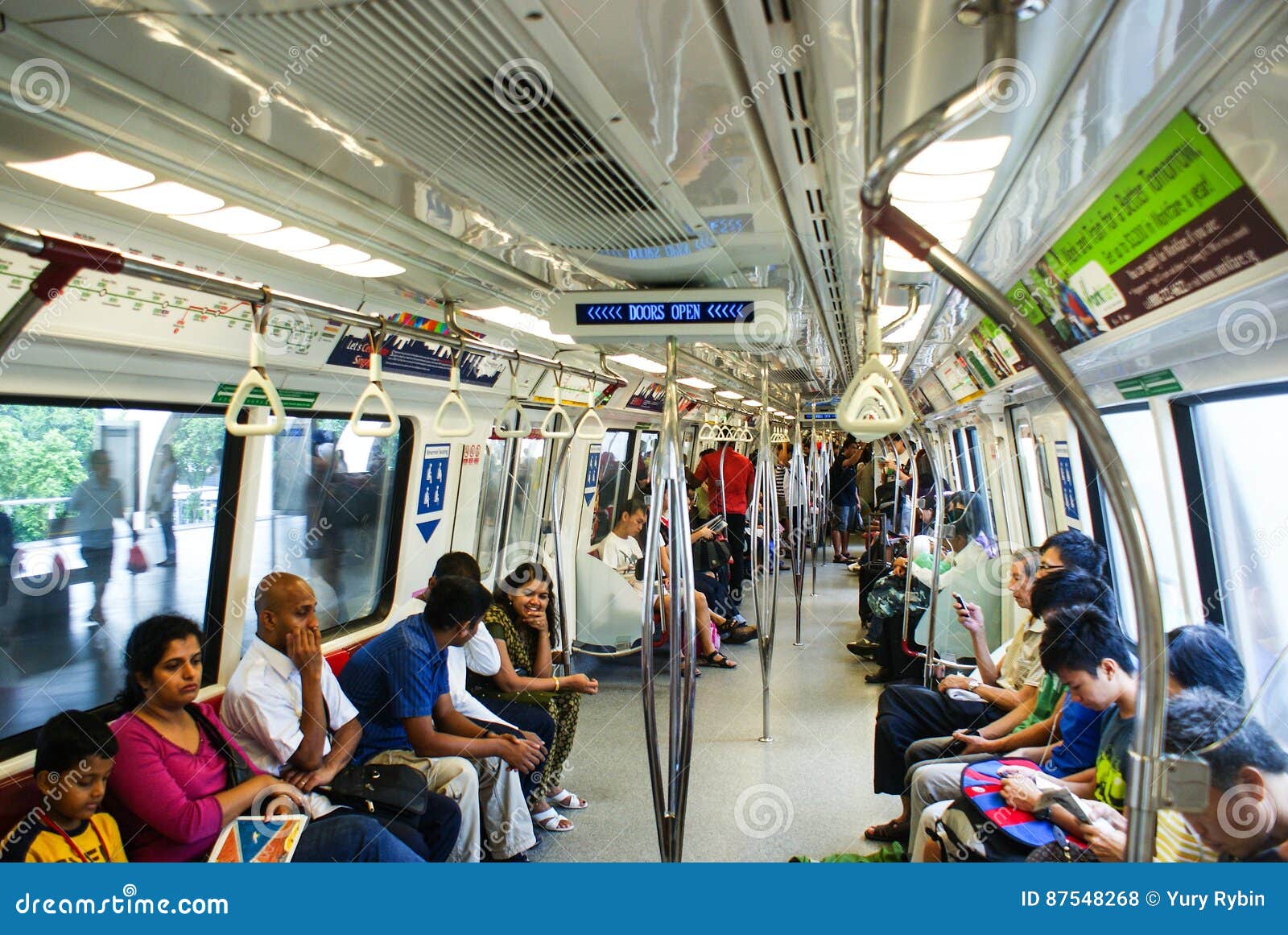 Interior of Kawasaki Subway Carriage in Singapore. Editorial Stock ...