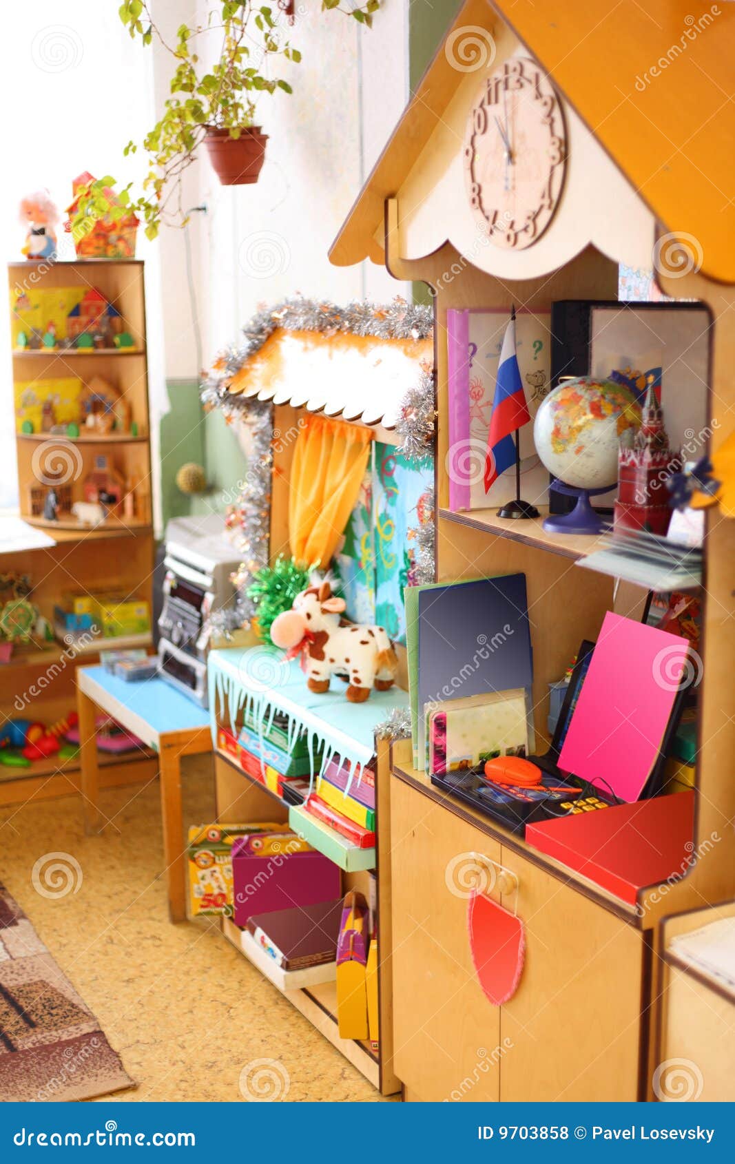 Interior of kindergarten stock photo. Image of bookshelf - 9703858
