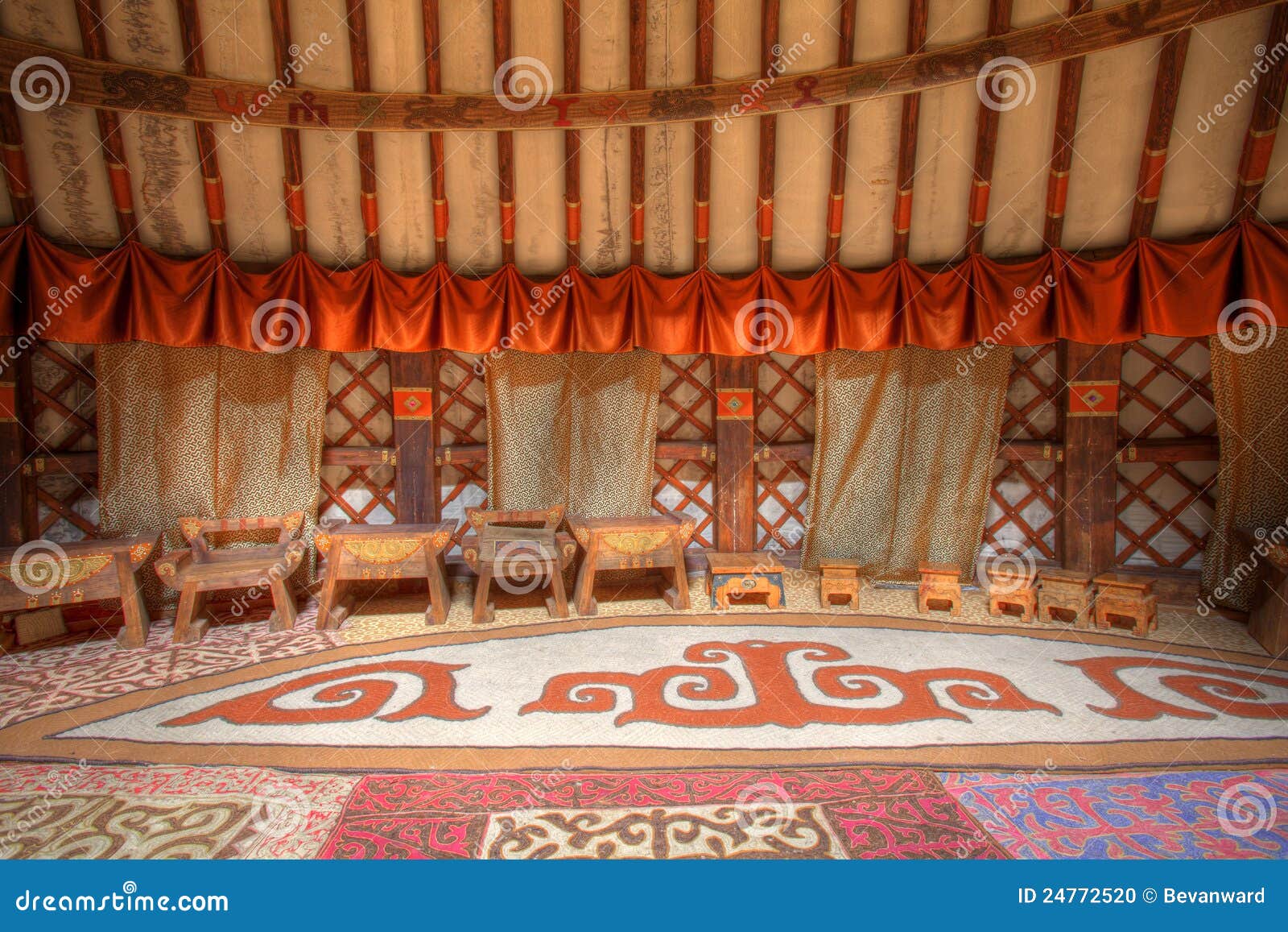 Interior of King S Grand Ger InMongolia Stock Photo - Image of culture ...