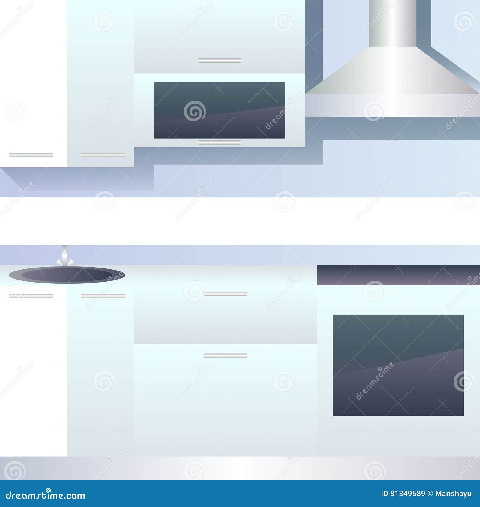 Interior of kitchen blank stock vector. Illustration of hall - 81349589