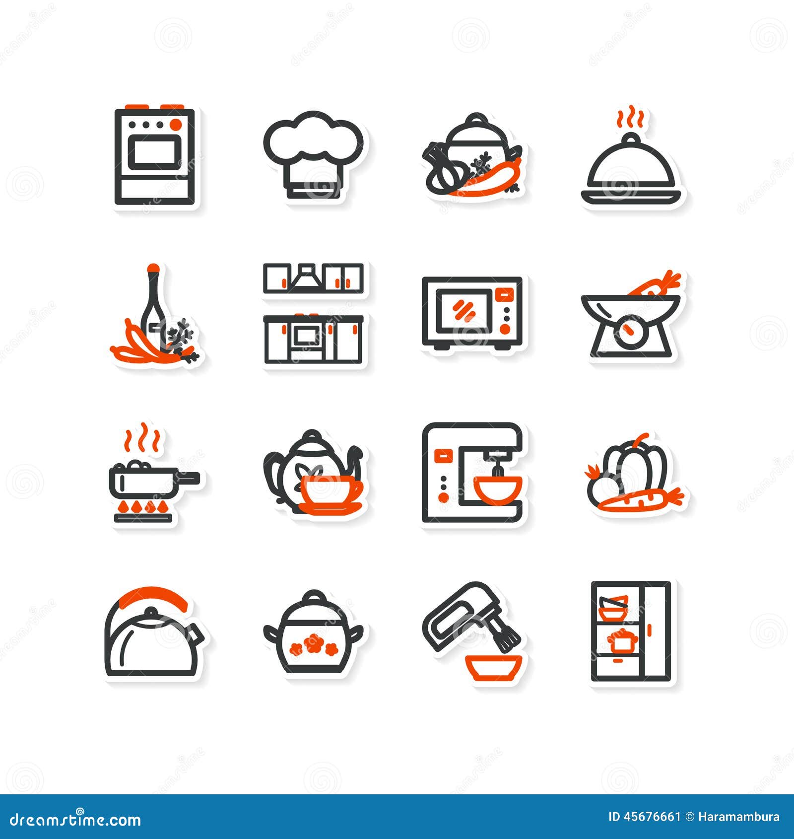 Interior, kitchen, food stock vector. Illustration of pictogram - 45676661