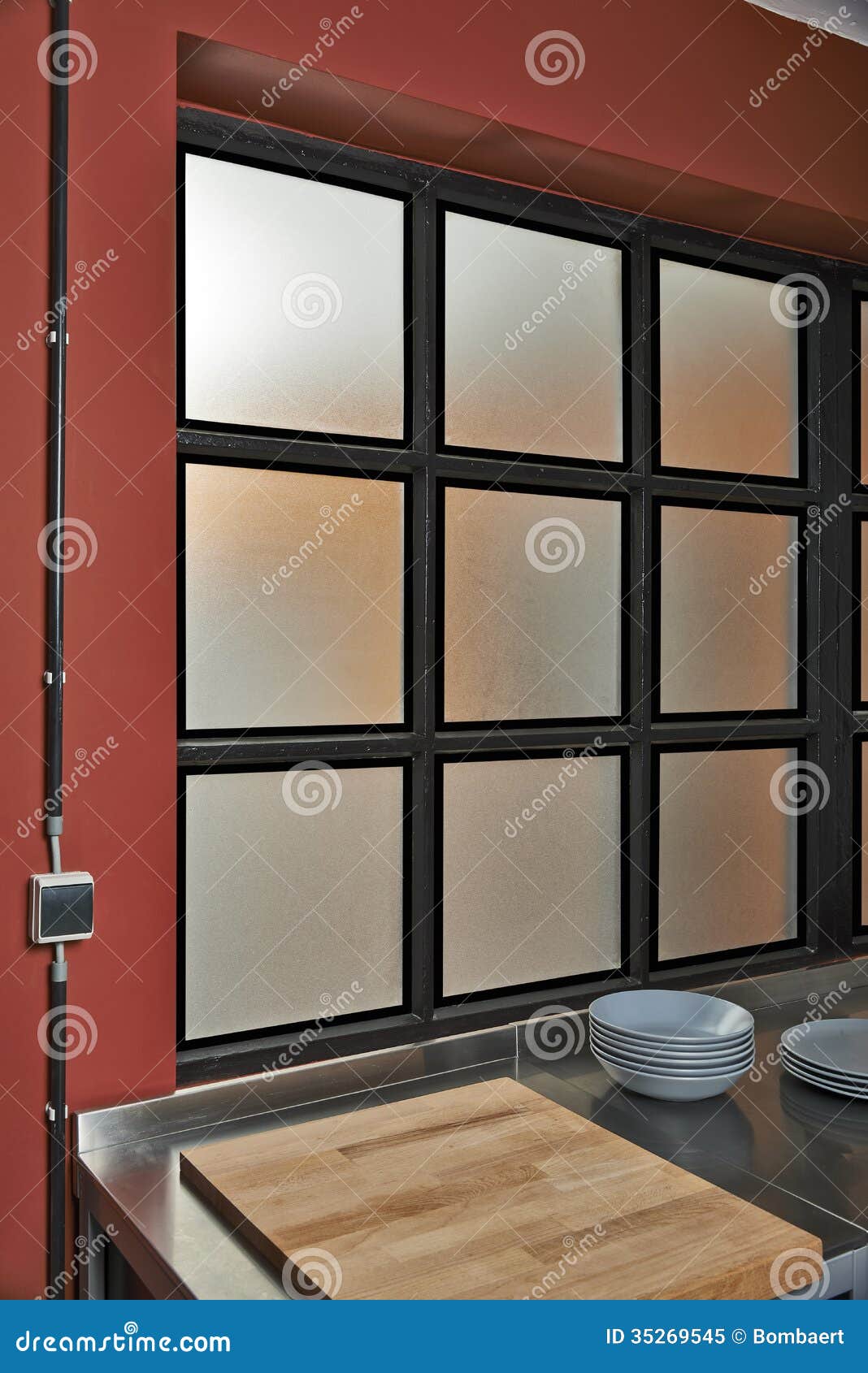 Interior, kitchen windows stock image. Image of view - 35269545