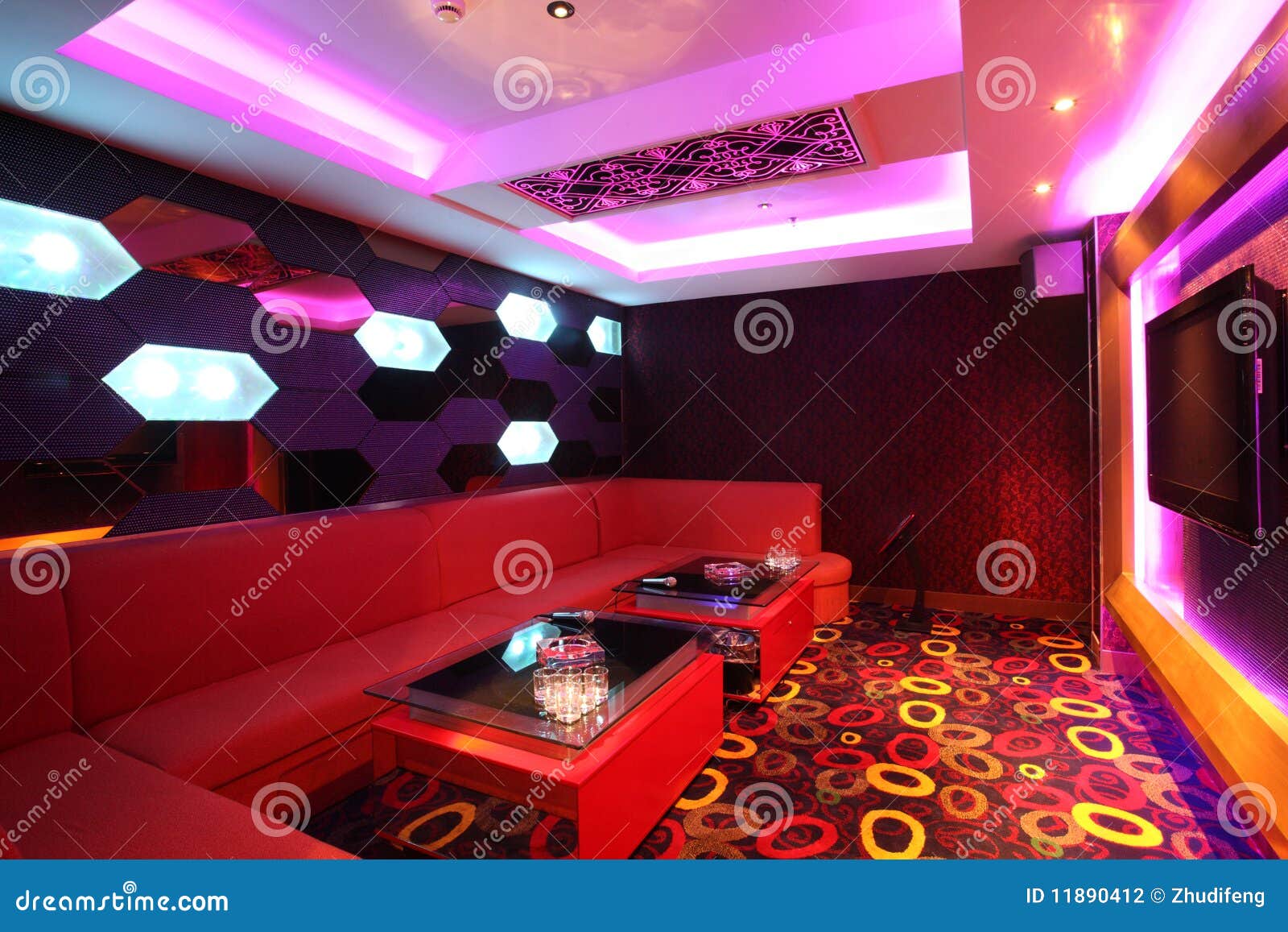 Interior of KTV room stock photo. Image of construction - 11890412