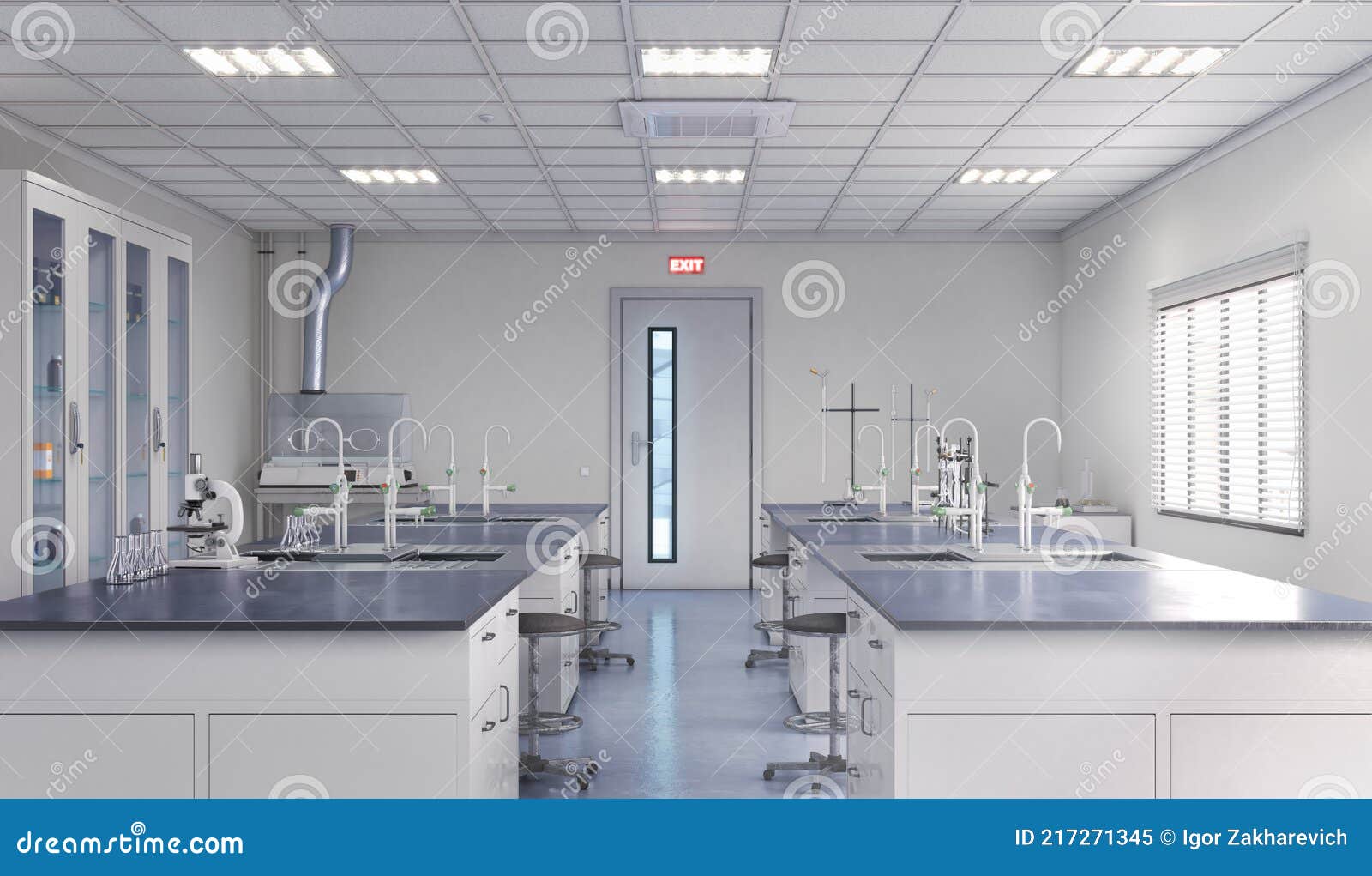 Interior of Laboratory Workplace. Stock Illustration - Illustration of ...