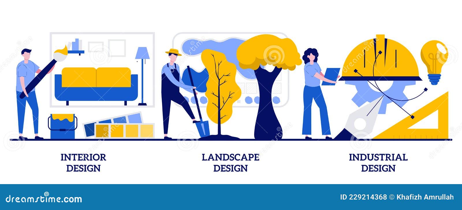 Interior, Landscape and Industrial Design Concept with Tiny People ...