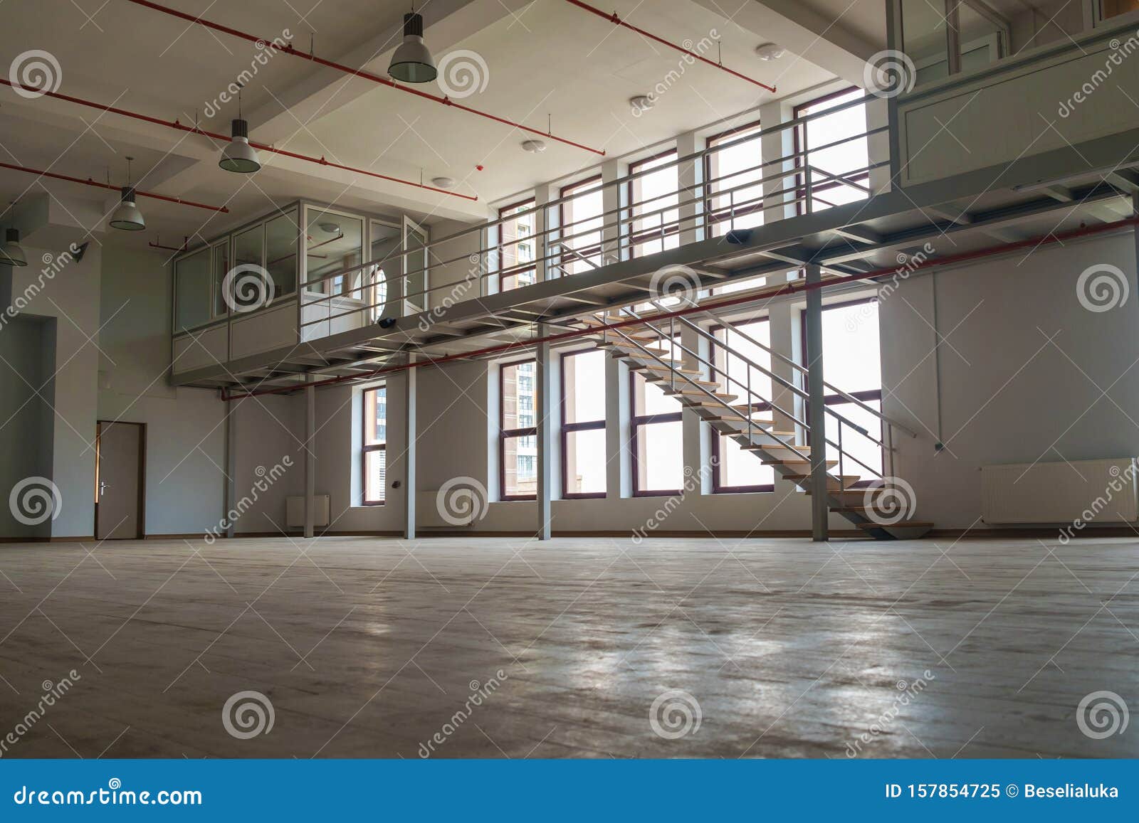 Interior of a Large Empty Room Stock Image - Image of construction ...