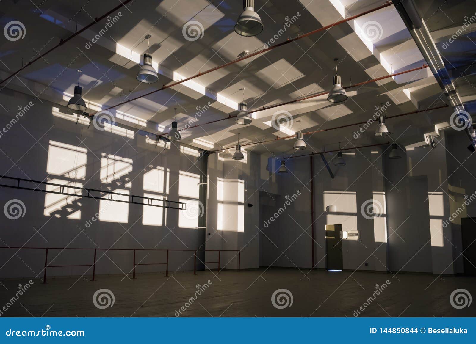 Interior of a Large Empty Room Stock Photo - Image of ladder, hall ...