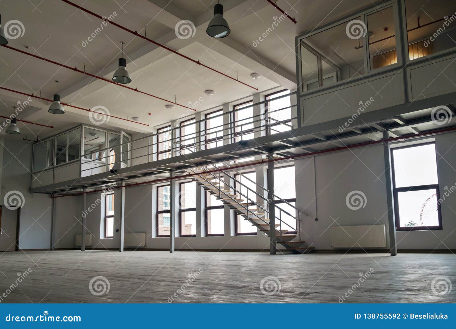 Interior of a Large Empty Room Stock Photo - Image of large, factory ...