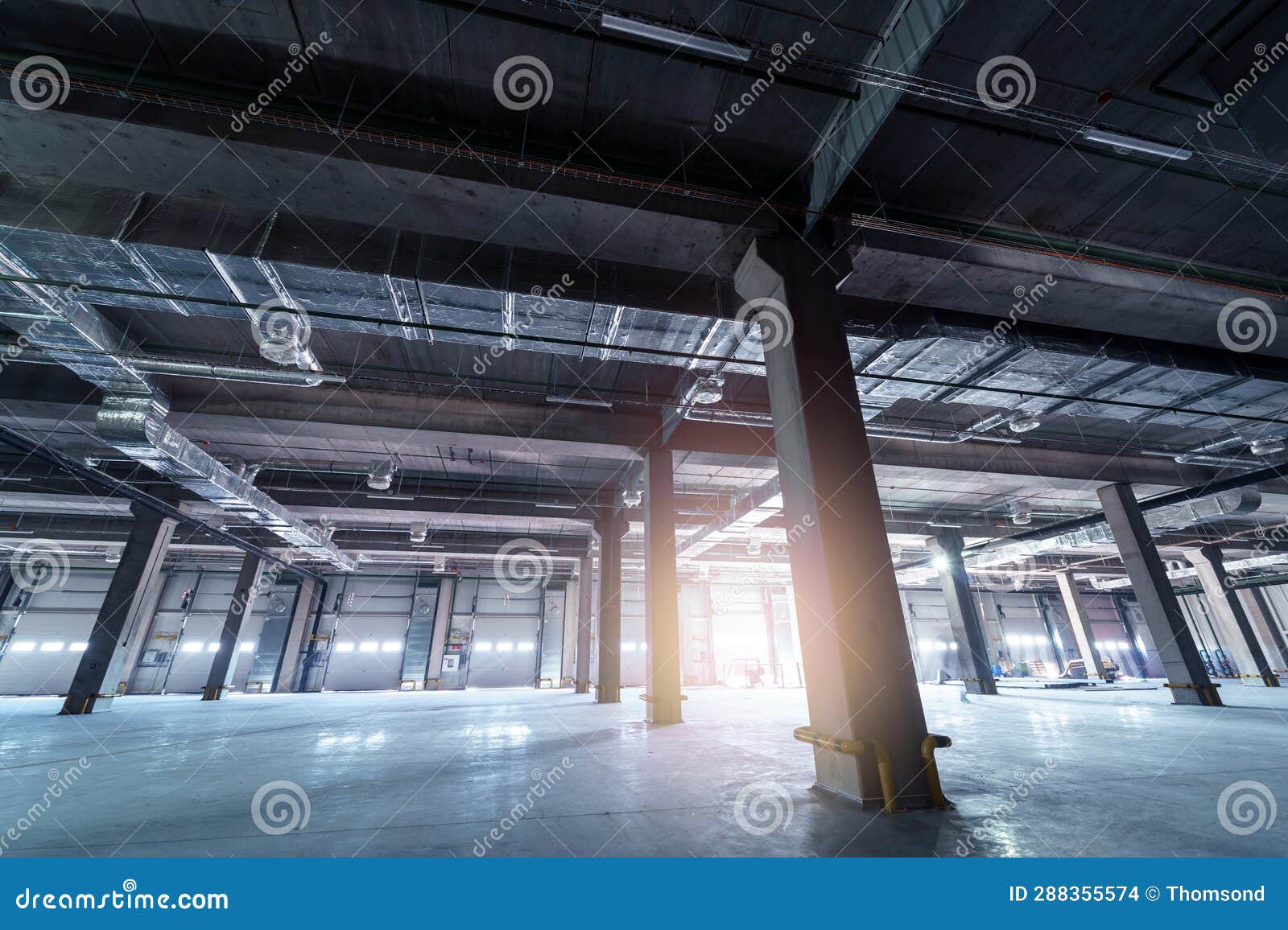 Interior of a Large Industrial Warehouse Stock Photo - Image of supply ...