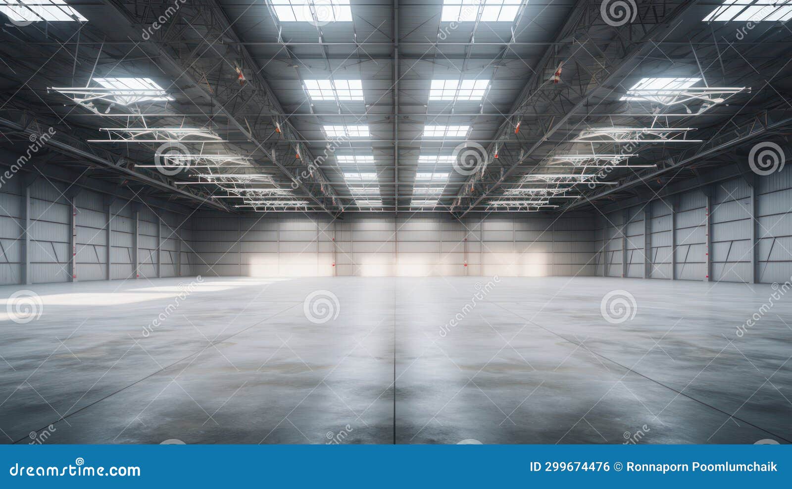 The Interior of a Large Modern Empty Industrial Warehouse Stock ...