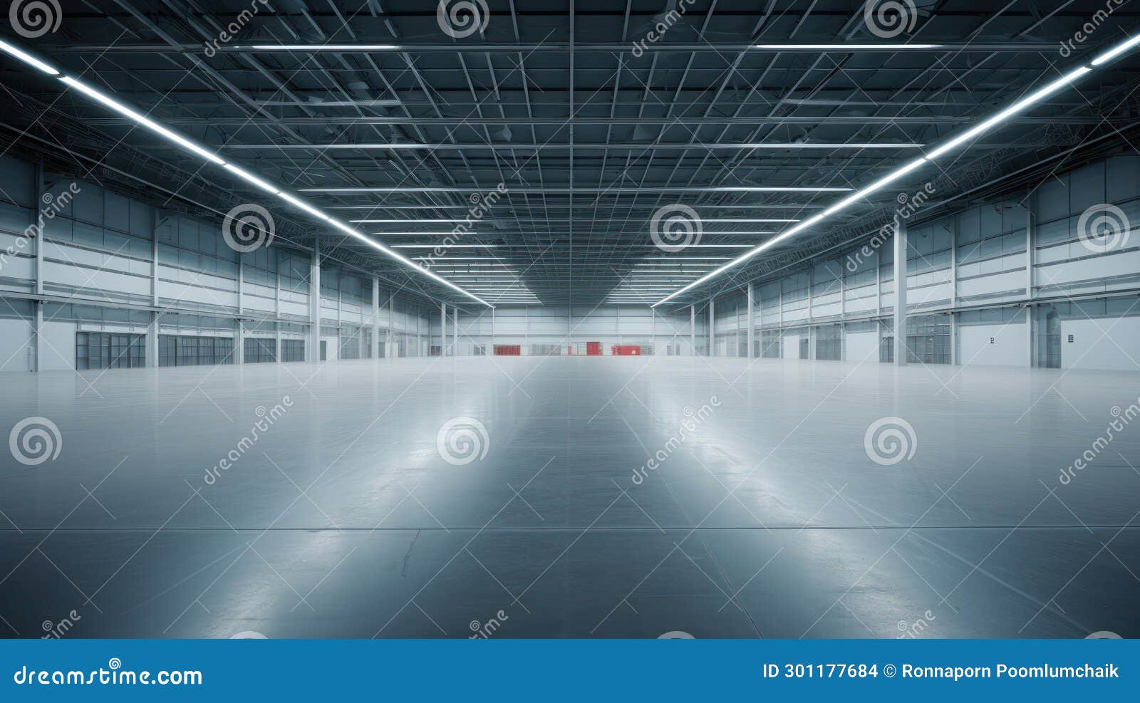The Interior of a Large Modern Empty Industrial Warehouse Stock ...