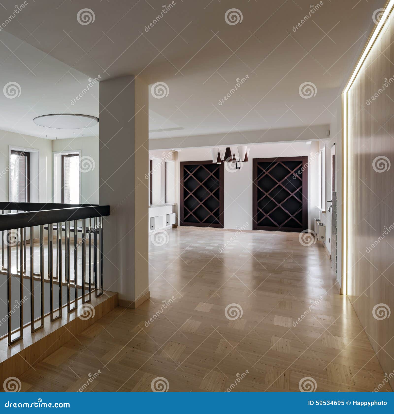 Interior of Large Modern Empty Space Stock Image - Image of luxury ...