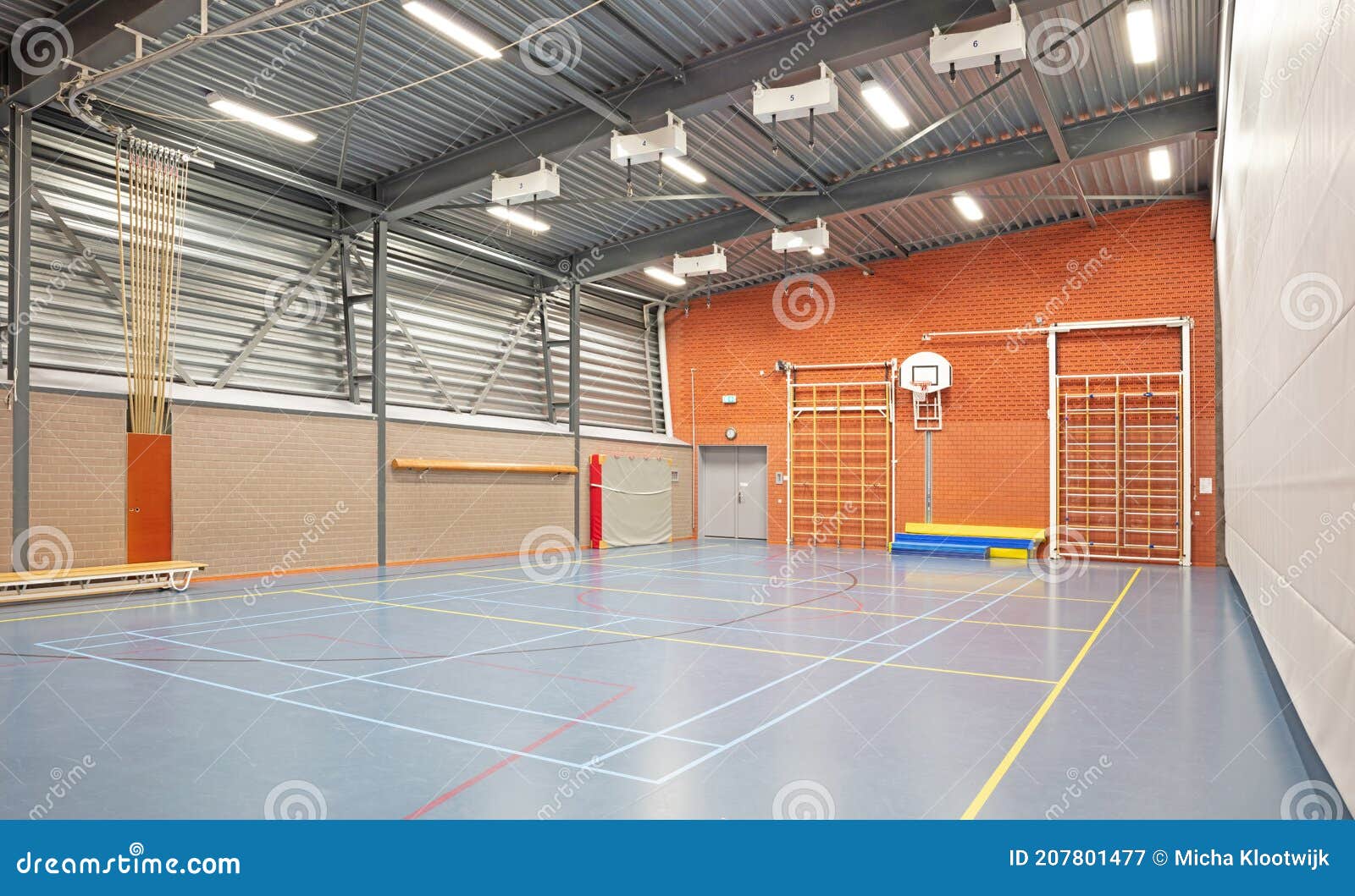 Interior of a Large School Gym Hall Stock Image - Image of school ...