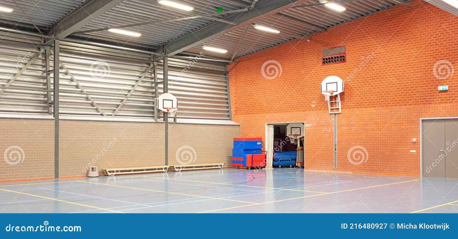 Interior of a Large School Gym Hall Stock Image - Image of knowledge ...