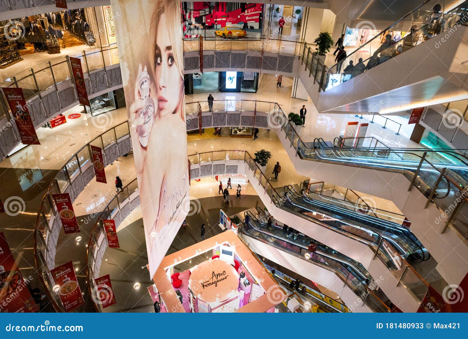 The Interior of Large Shopping Complex, Shanghai China Editorial Stock ...