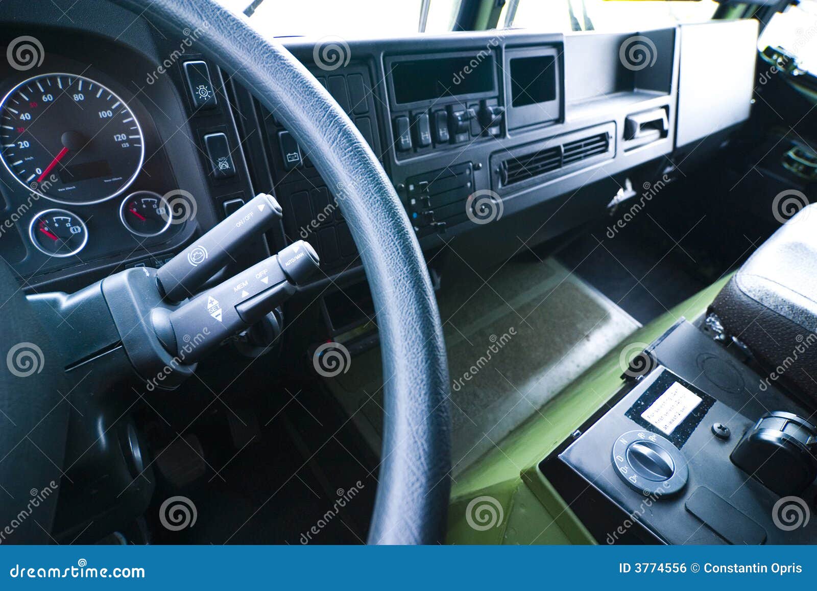 Interior of Large Truck Cab Stock Photo - Image of ergonomic, dashboard ...