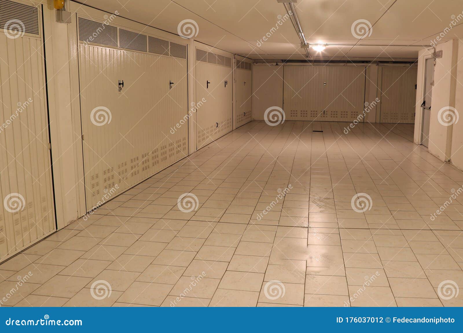 Interior of a Large Underground Garage of the Condominium Stock Photo ...