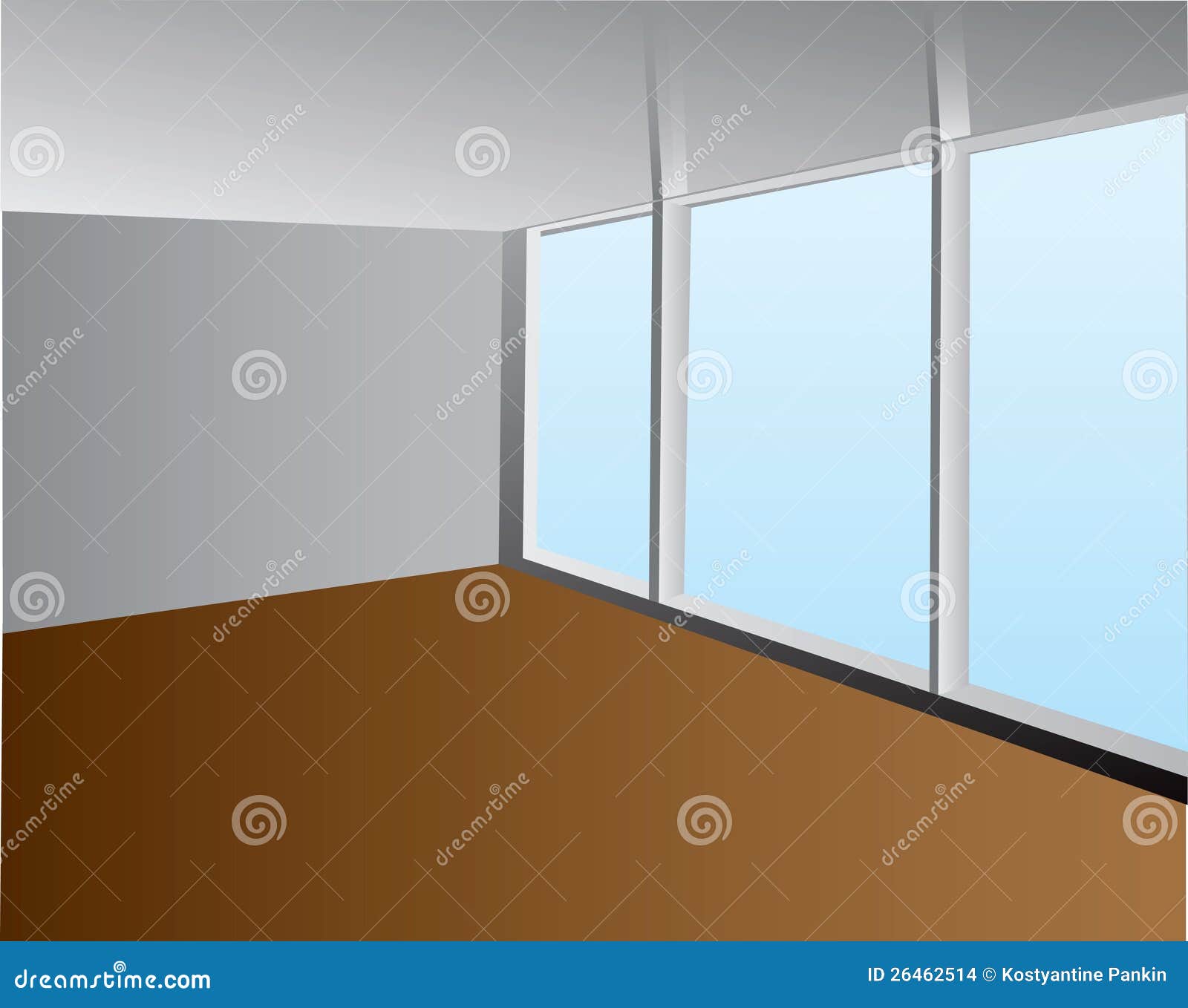 Interior with a Large Window Stock Vector - Illustration of ...