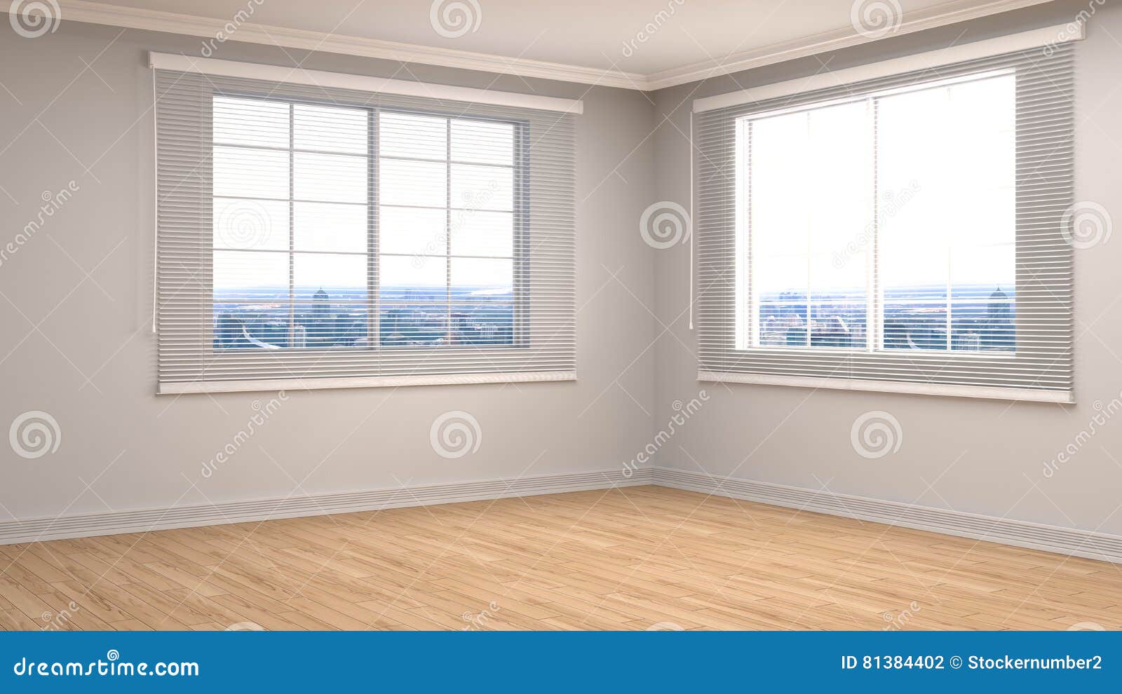 Interior with Large Window. 3d Illustration Stock Illustration ...
