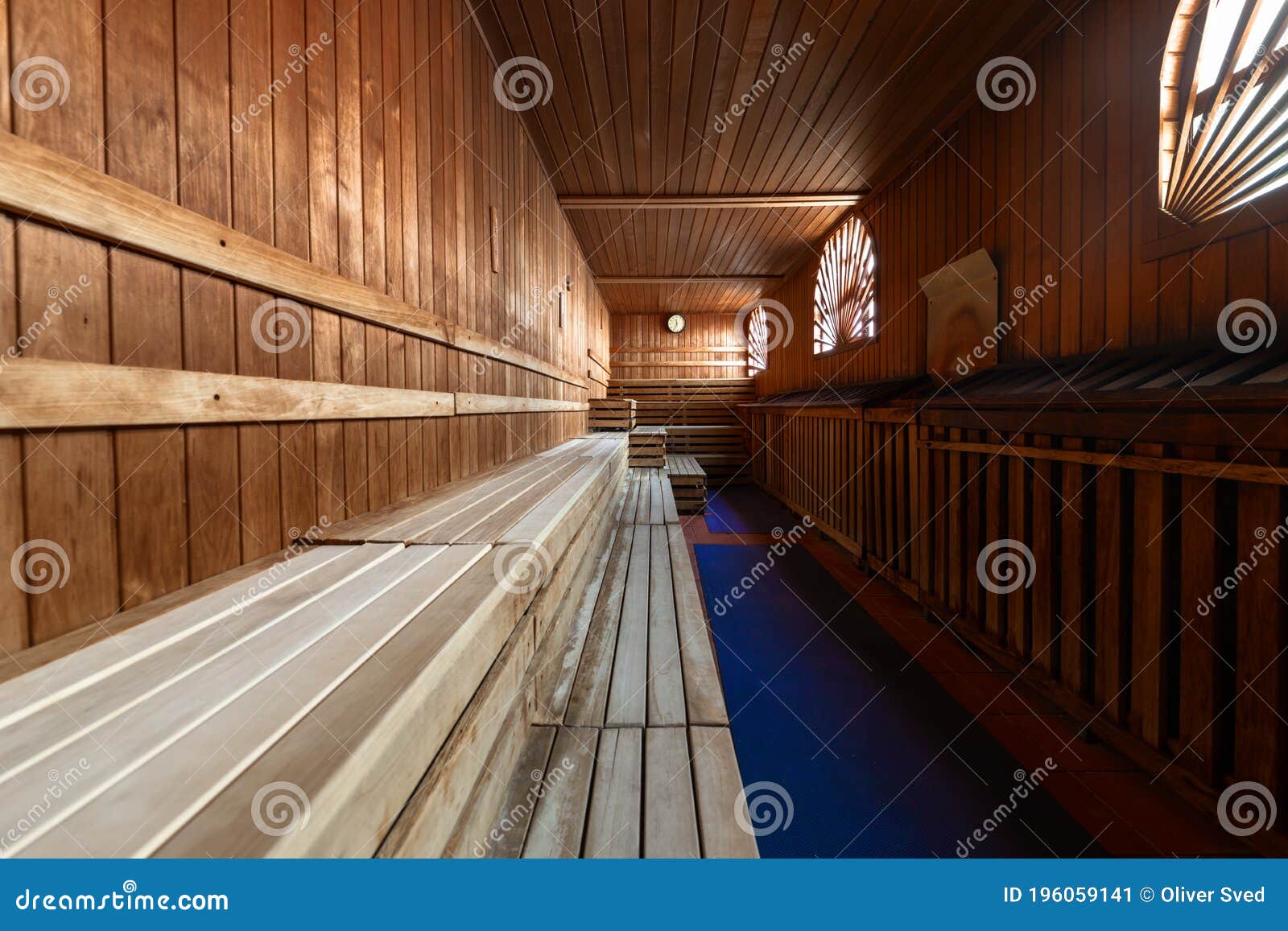 Interior of Large Wooden Sauna Stock Image - Image of interior ...