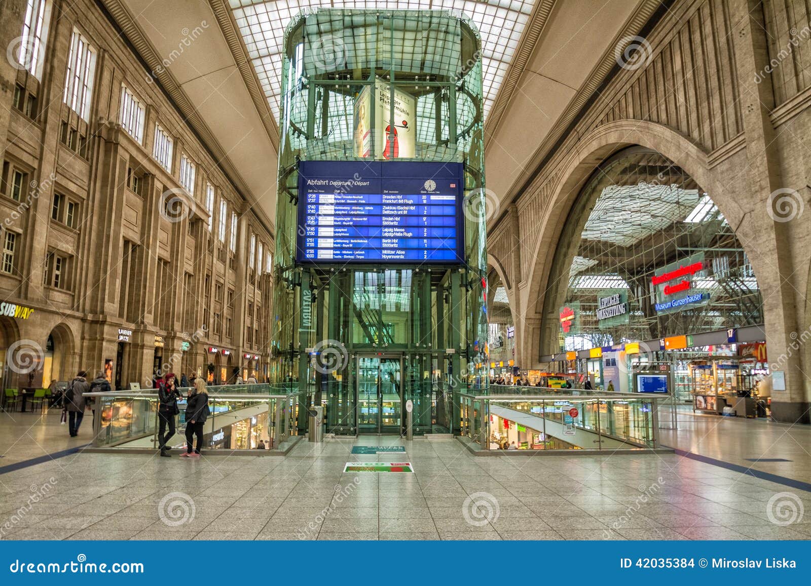 Interior of Leipzig Central Station. Wide-angle View. Editorial Stock ...