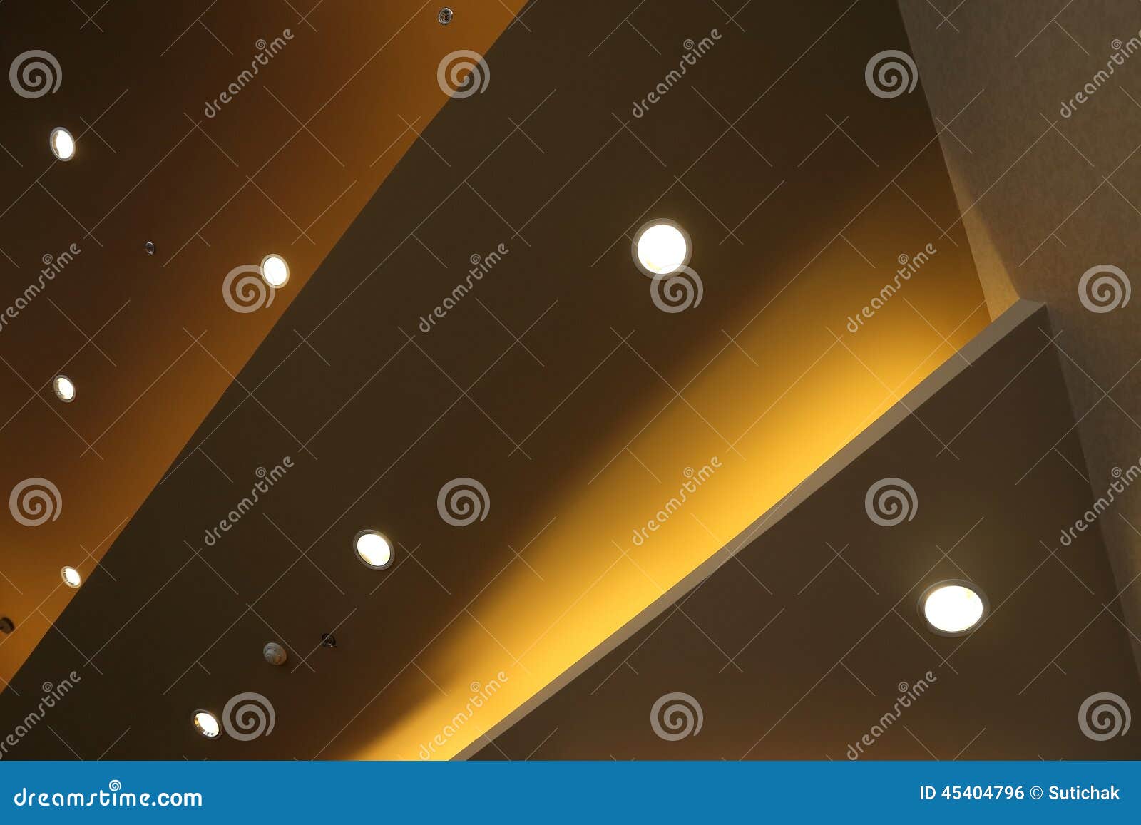 Interior of Light on Ceiling Modern Stock Photo - Image of ceiling ...