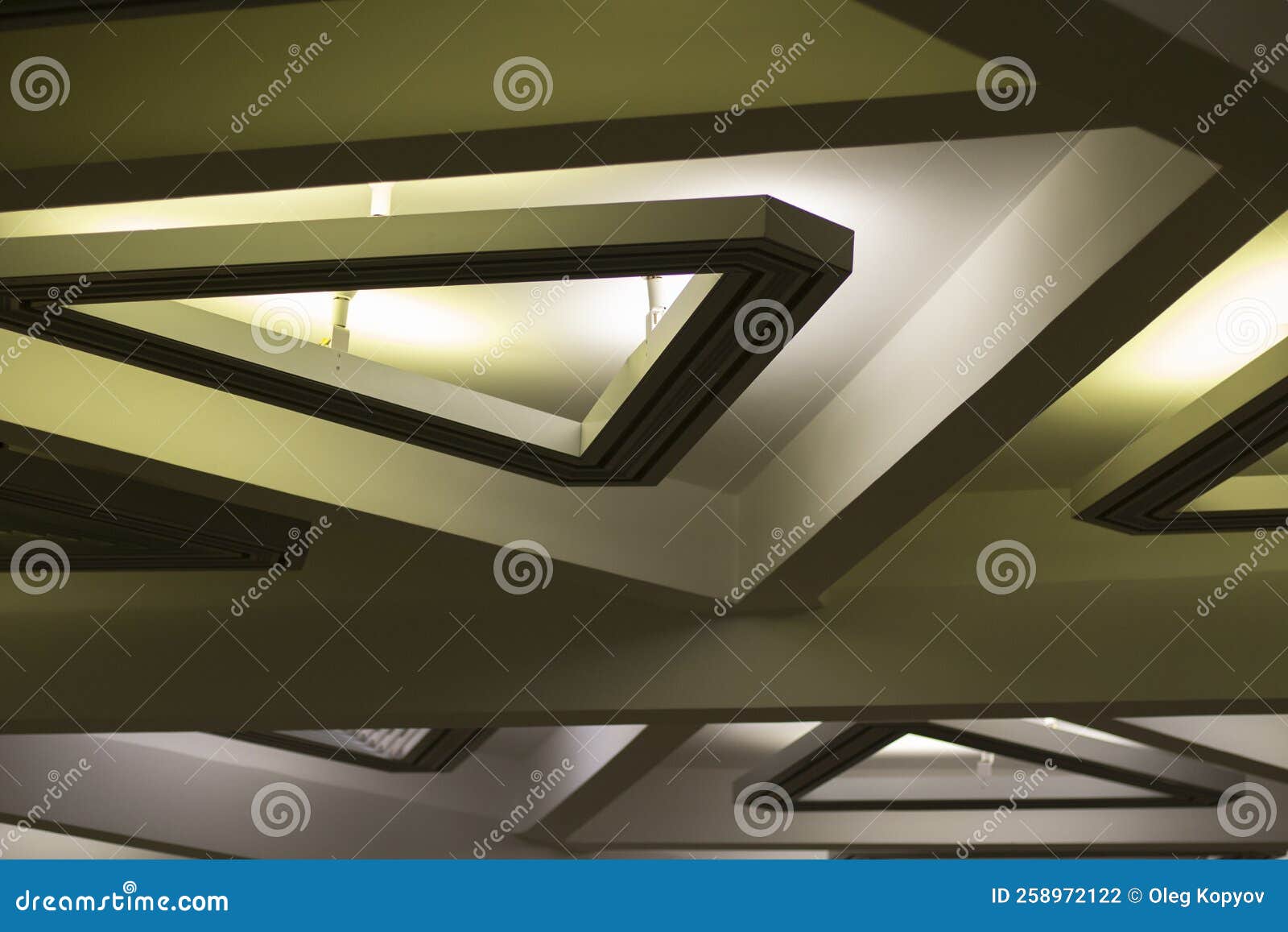 Interior Light. Lamp is Triangular Stock Photo - Image of bright, shape ...