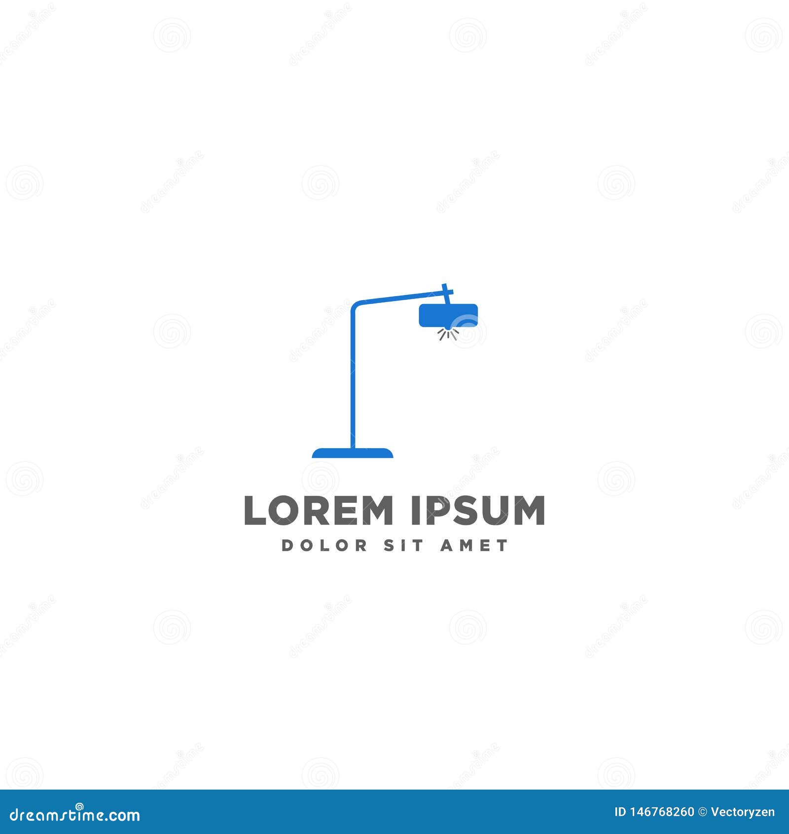 Interior Light Logo Design with Line Style Vector Illustration Stock ...