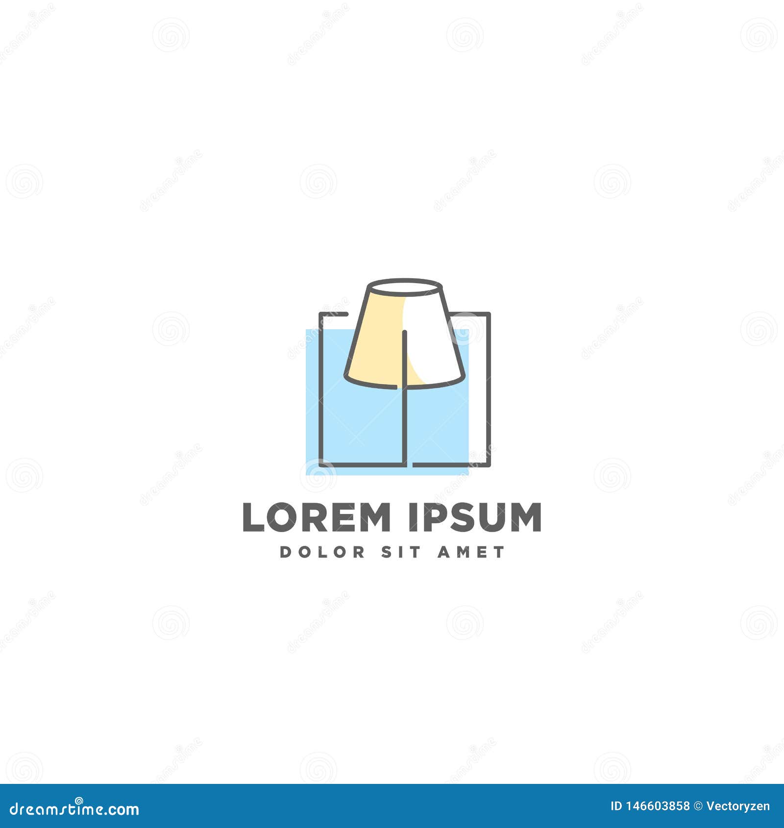 Interior Light Logo Design with Line Style Vector Illustration Stock ...