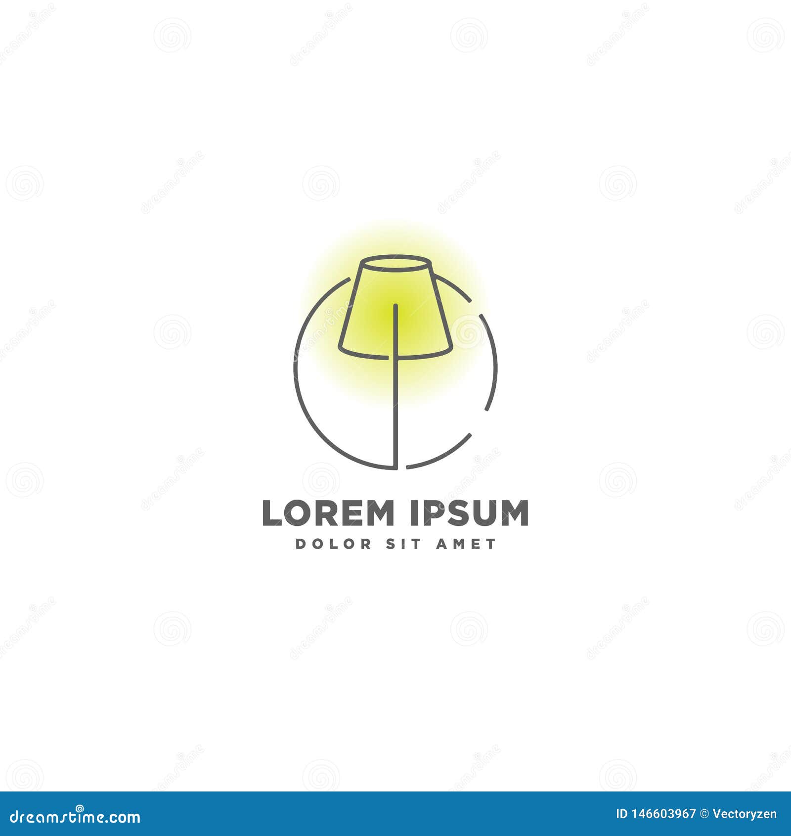 Interior Light Logo Design with Line Style Vector Illustration Stock ...