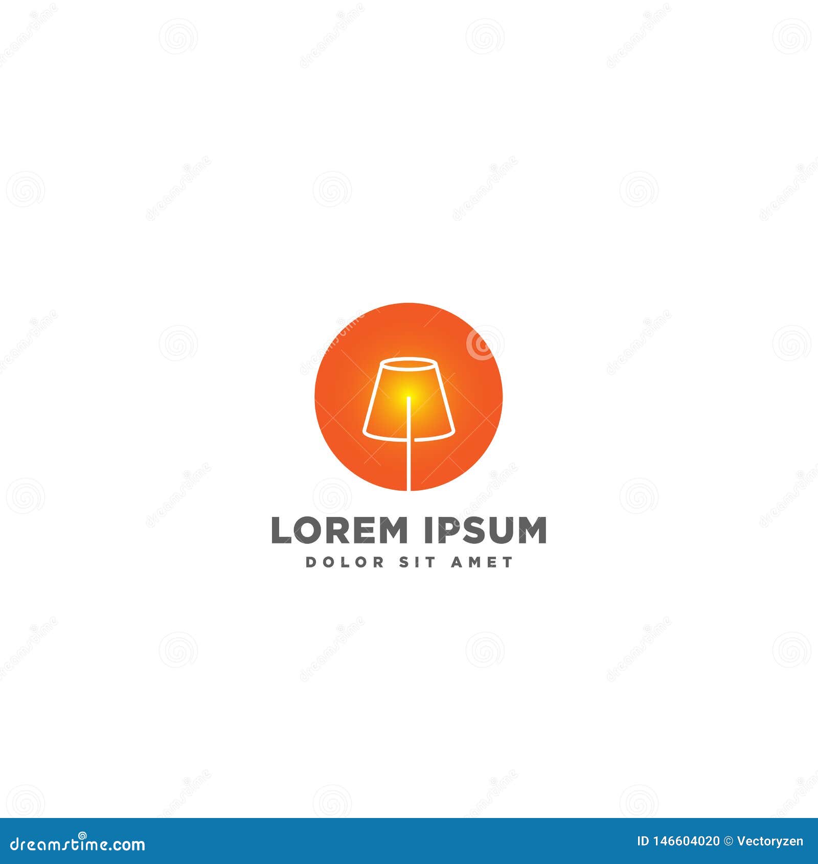 Interior Light Logo Design with Line Style Vector Illustration Stock ...