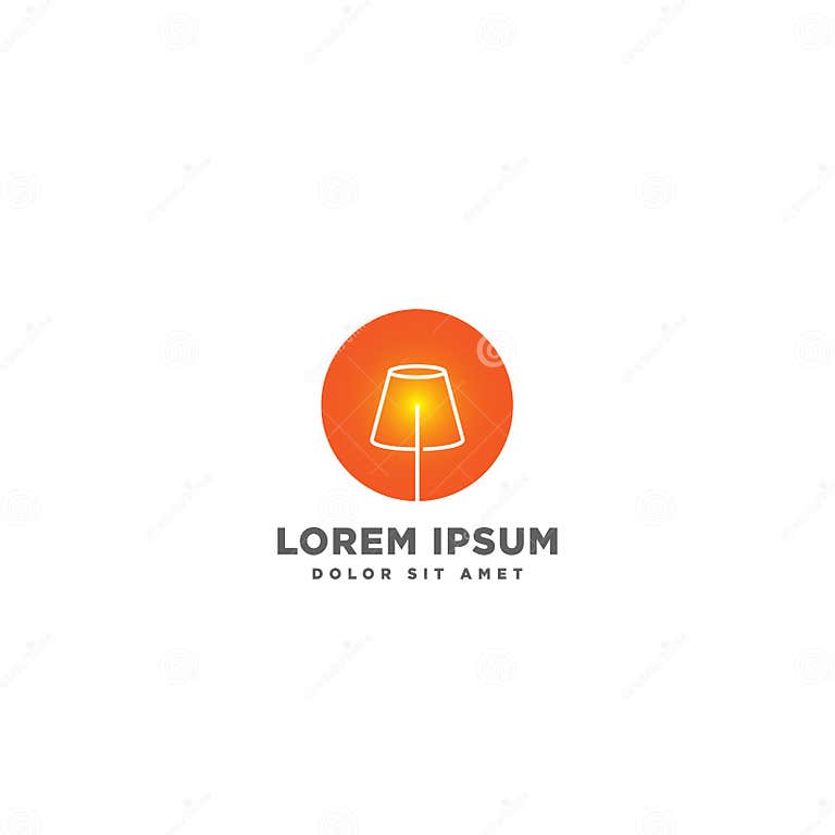 Interior Light Logo Design with Line Style Vector Illustration Stock ...