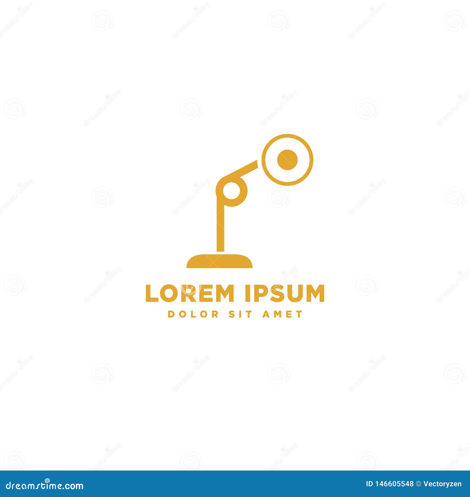 Interior Light Logo Design with Line Style Vector Illustration Stock ...