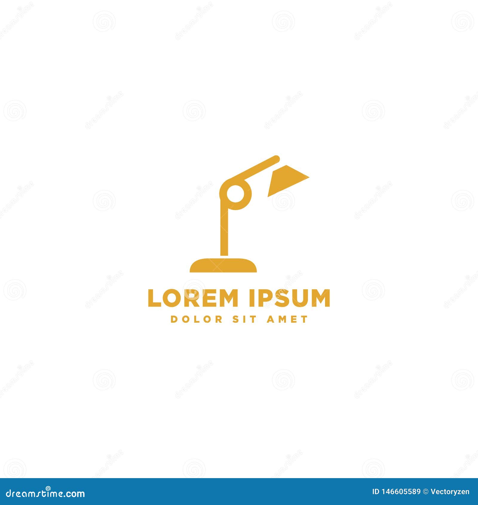 Interior Light Logo Design with Line Style Vector Illustration Stock ...