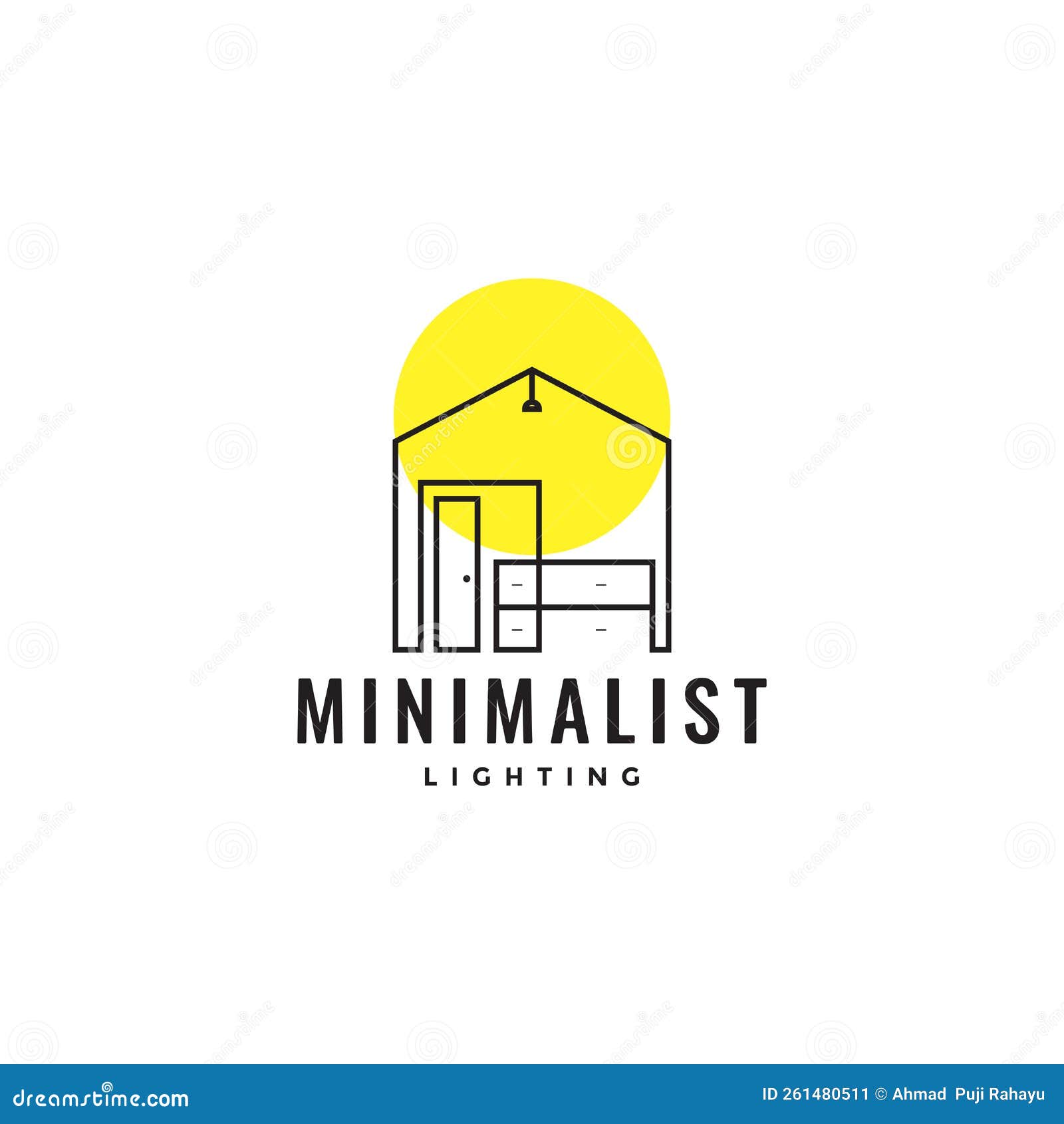 Interior Lighting Lines Minimalist Logo Design Stock Vector ...