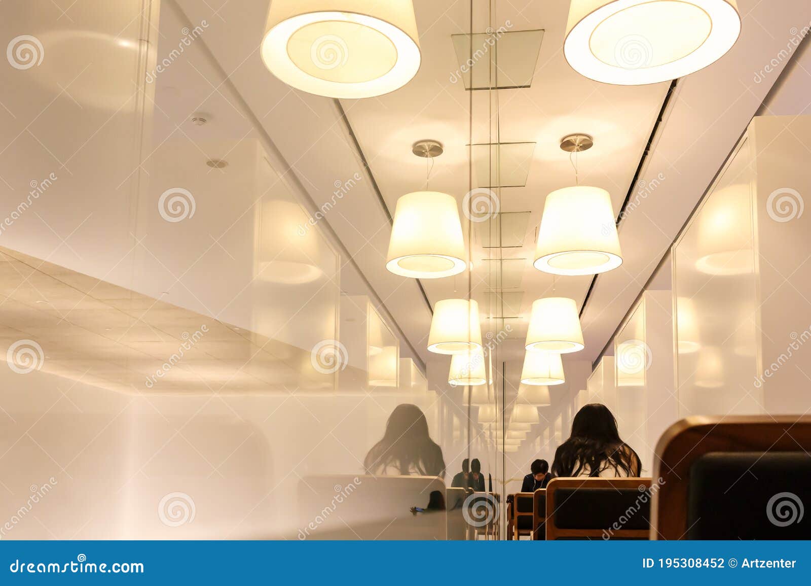 Interior Lighting in Modern Library or Cafe Editorial Photography ...