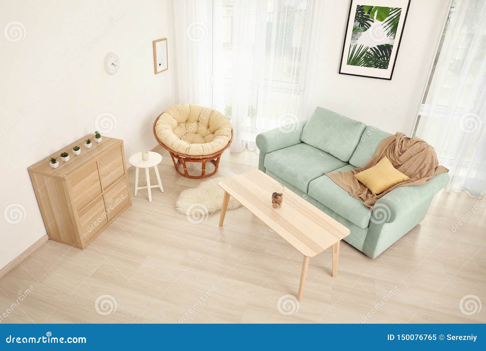 Interior of Living Room, View through CCTV Camera Stock Image - Image ...