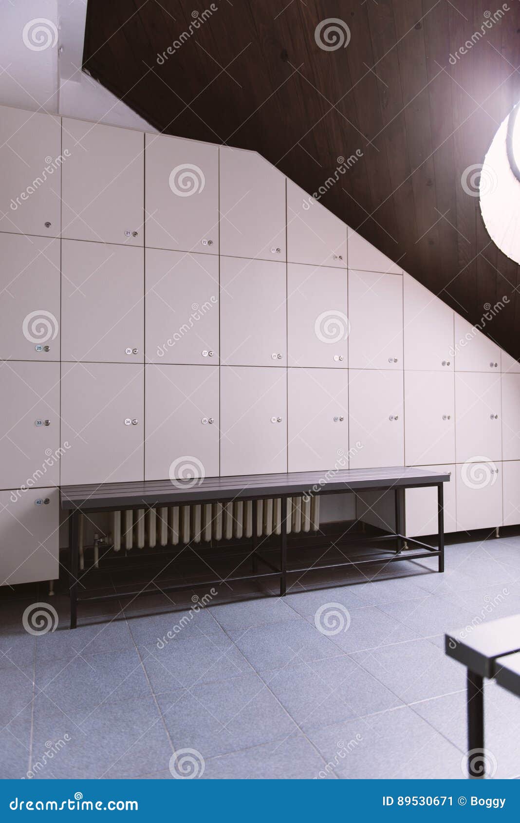 Interior of a Locker Room in the Gym Stock Image - Image of safe, club ...
