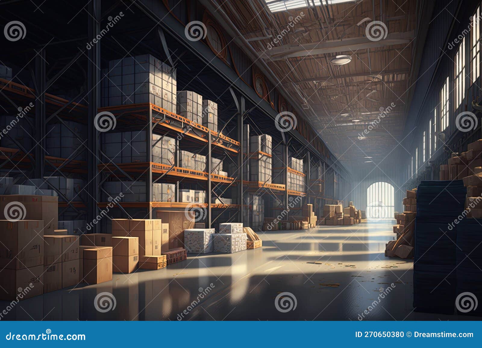 Interior of Logistic Center S Warehouse. Generative AI Stock ...