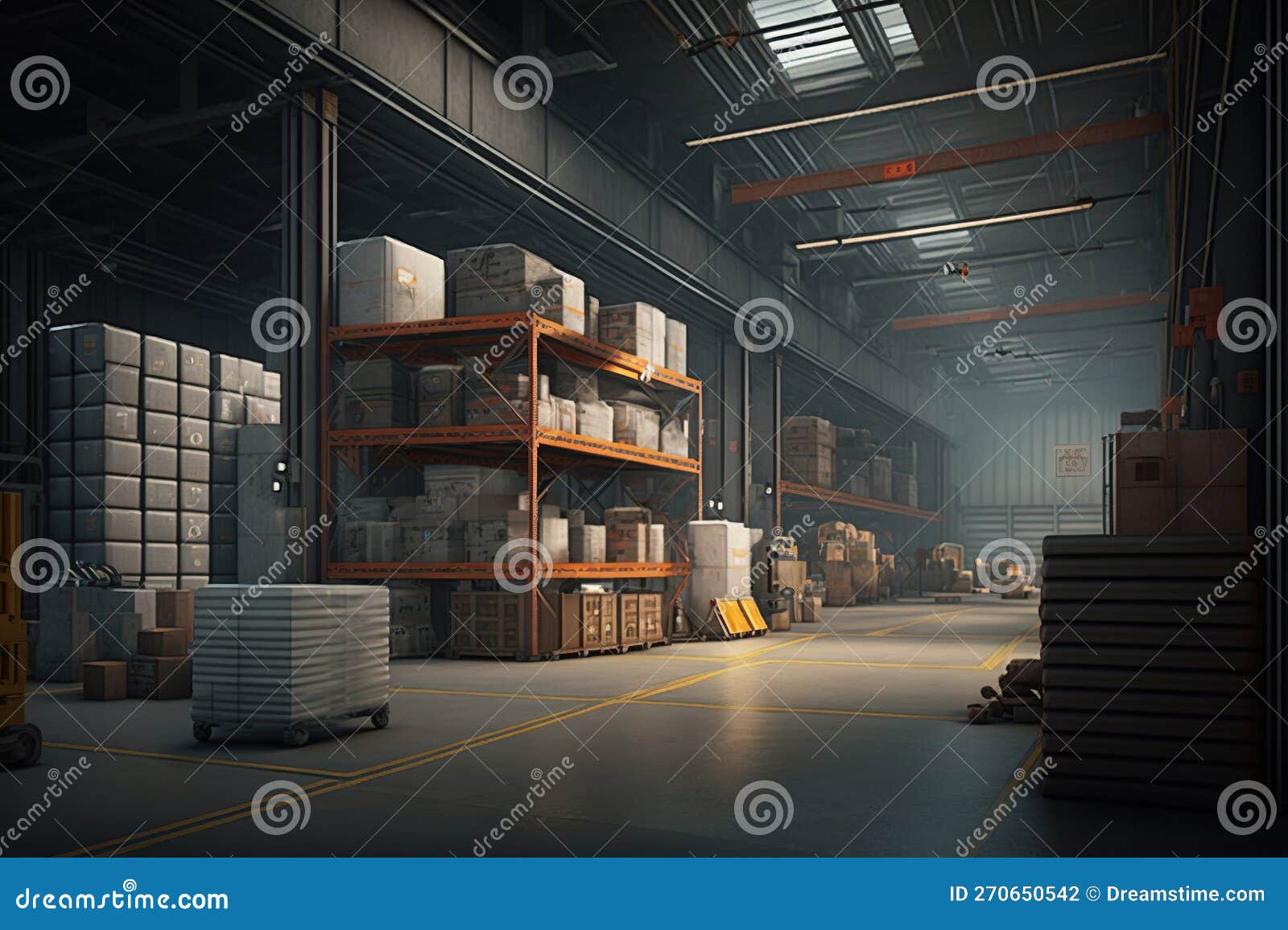 Interior of Logistic Center S Warehouse. Generative AI Stock ...