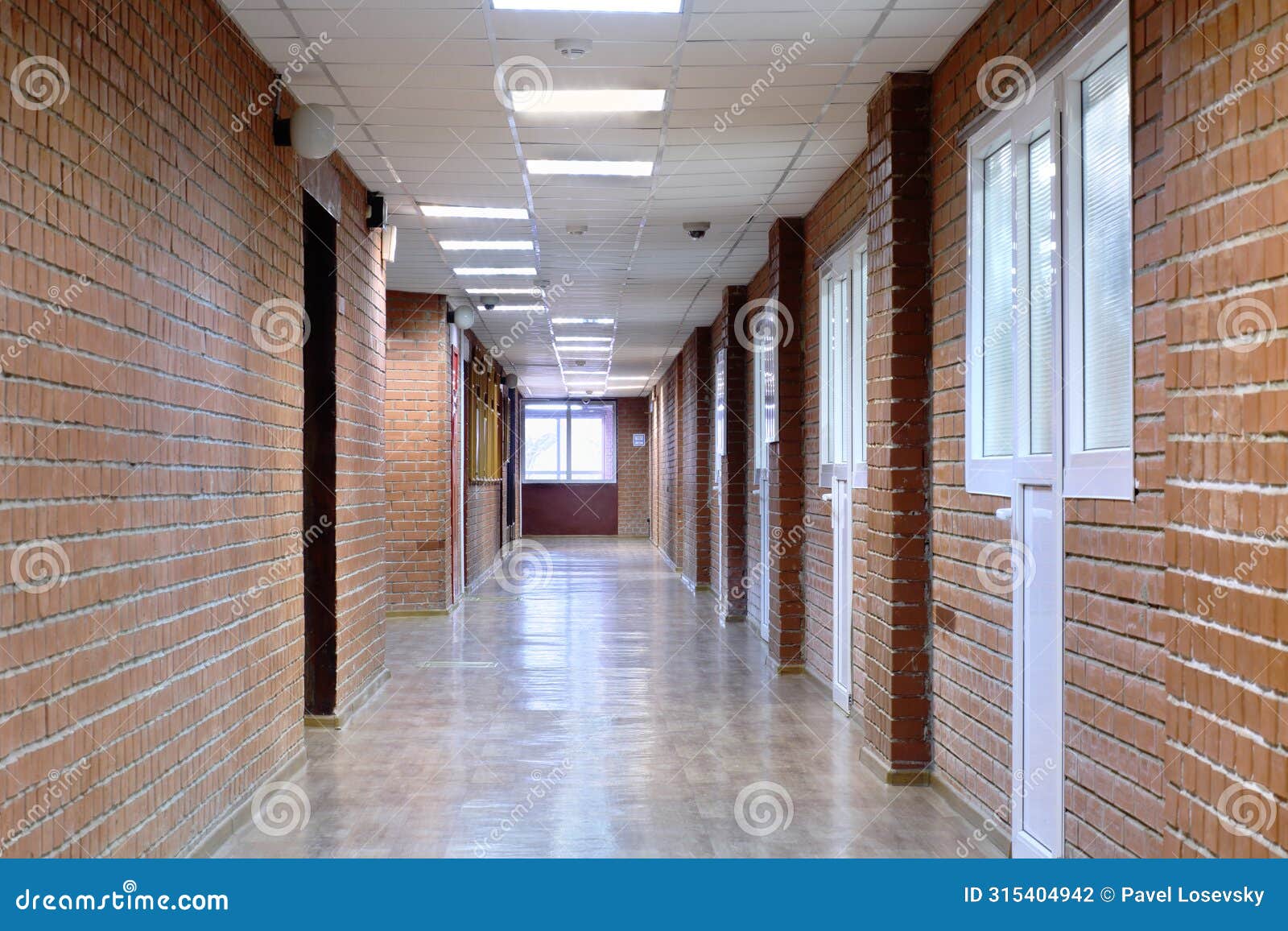 Interior of a Long Room with Masonry and Plastic Stock Photo - Image of ...