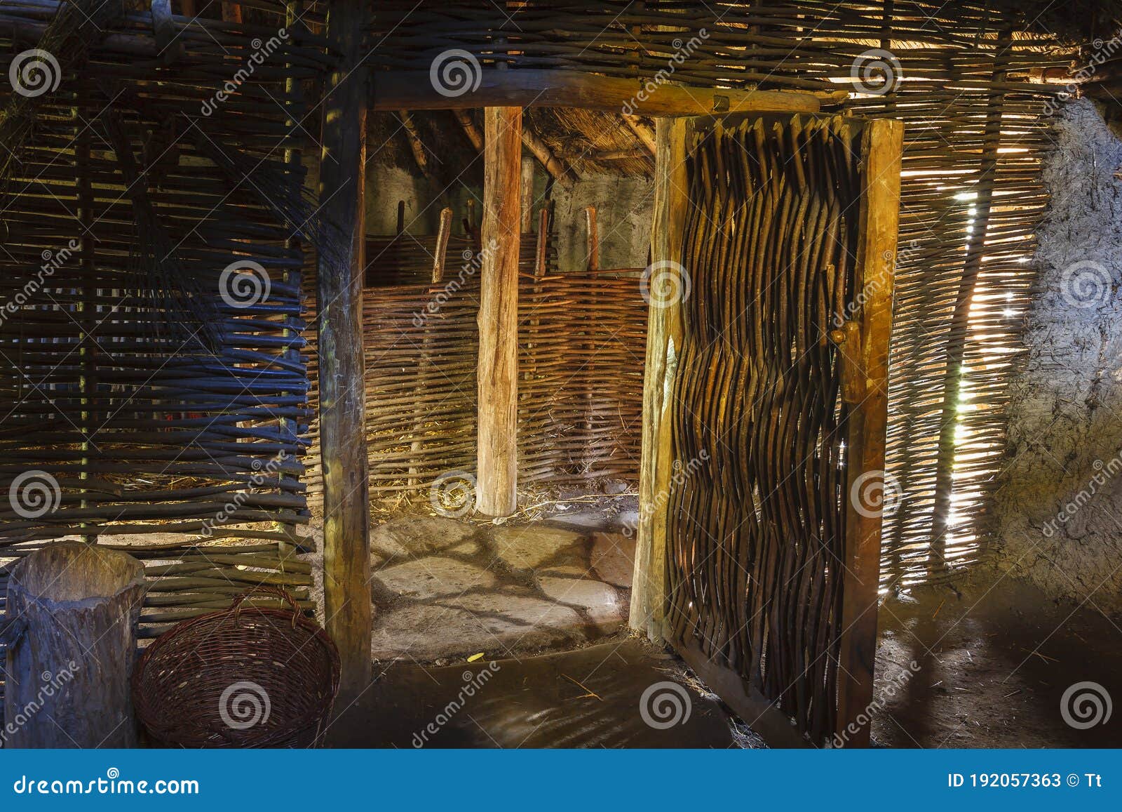 Interior of a Longhus with Walls of Interleaved Branches Stock Image ...