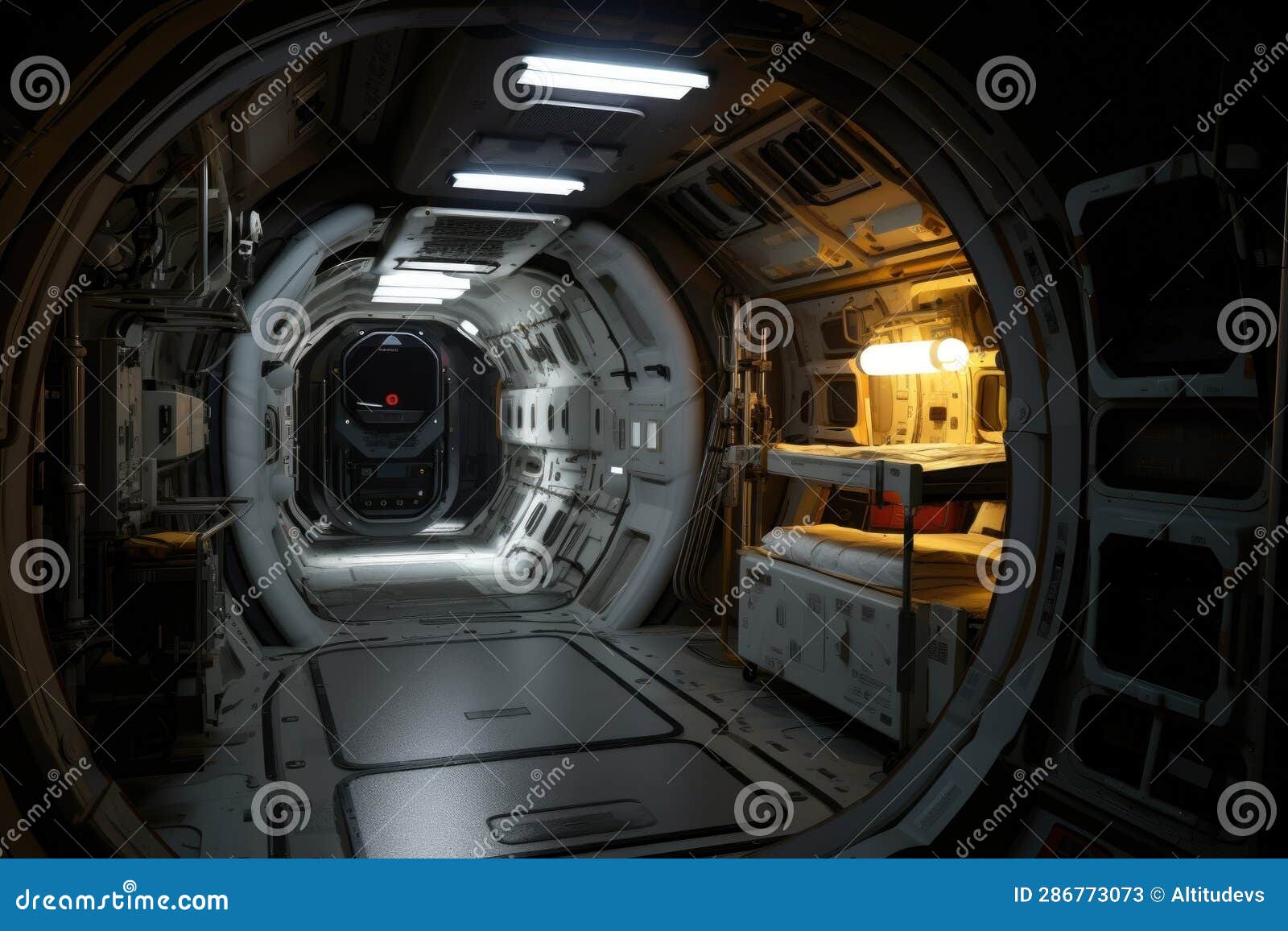 Interior of a Lunar Base Habitat Module Stock Image - Image of ...