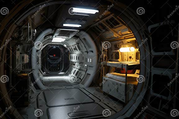 Interior of a Lunar Base Habitat Module Stock Image - Image of ...