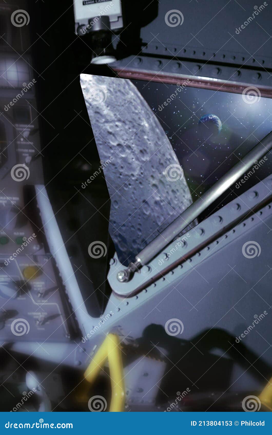 Inside the Lunar Module stock illustration. Illustration of module ...