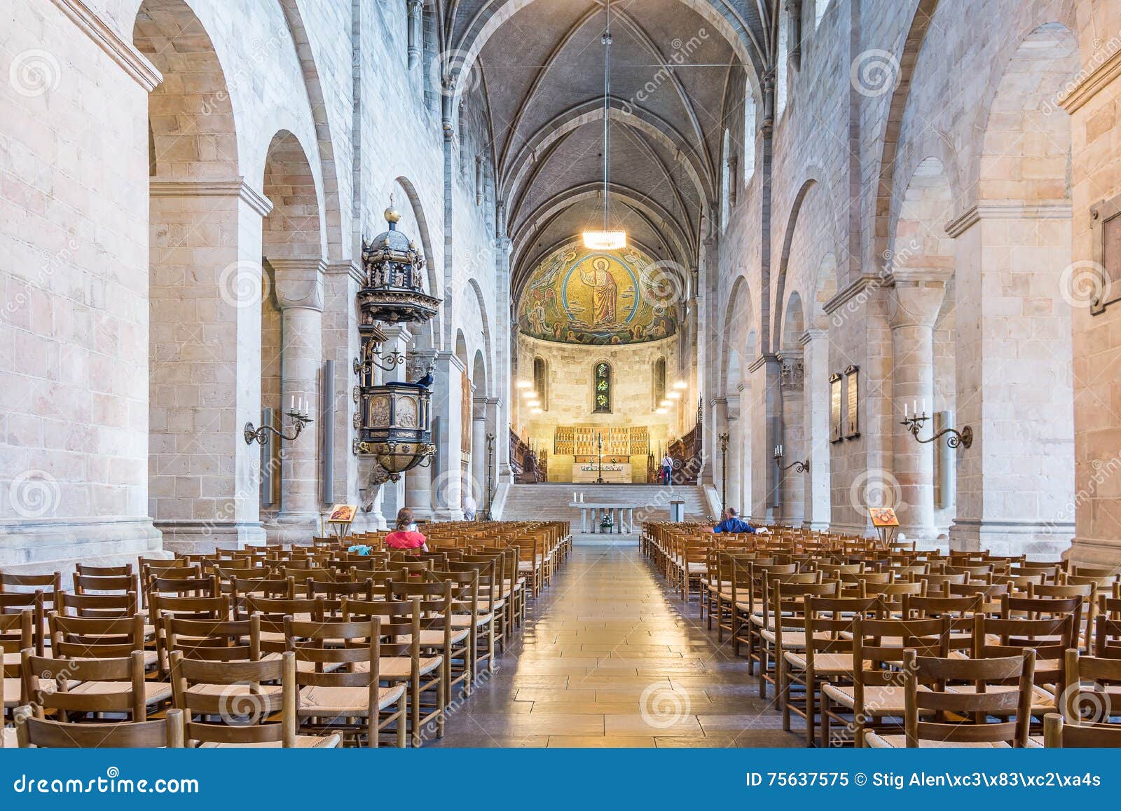 Interior of Lund Cathedral, Towards the Apse and High Altar Editorial ...