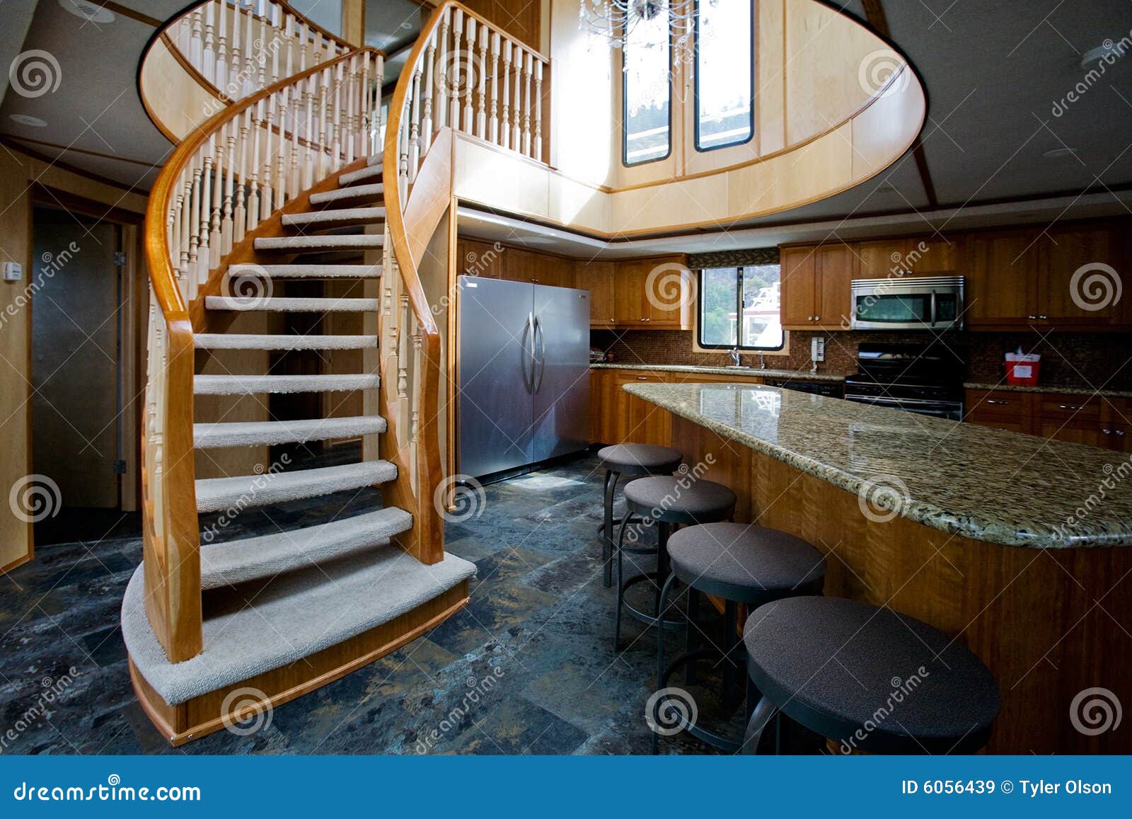 Interior luxuoso do iate imagem de stock. Imagem de escada - 6056439