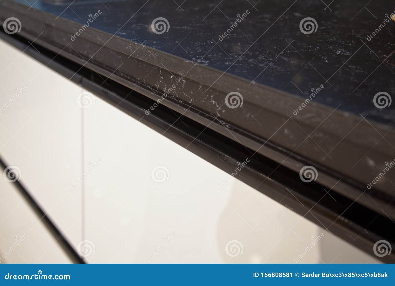Interior of Luxurious Modern Kitchen and Granite Marble Corner Detail ...